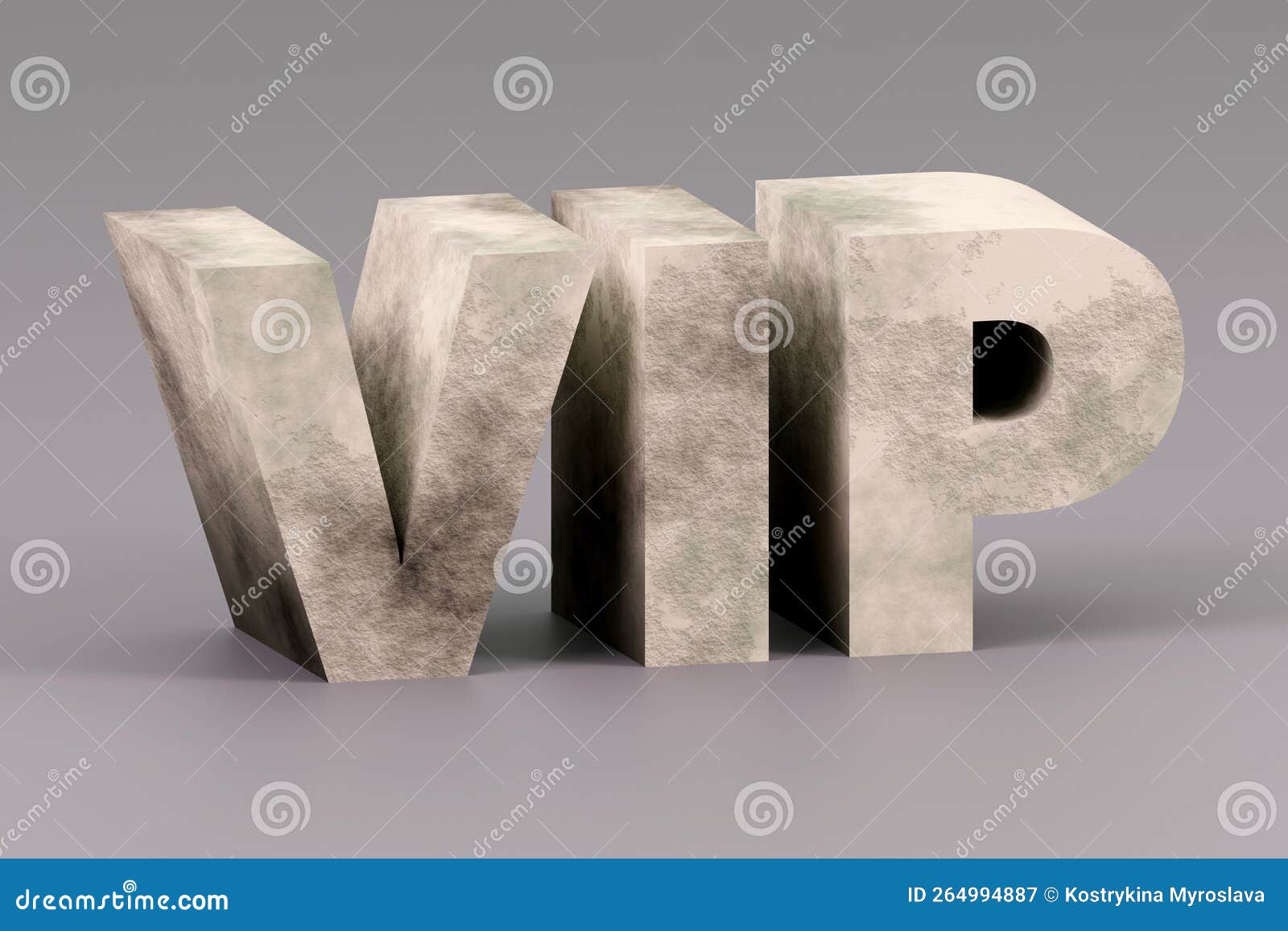 Luxury Concrete Inscription VIP on Grey Podium, Soft Light, Smooth ...