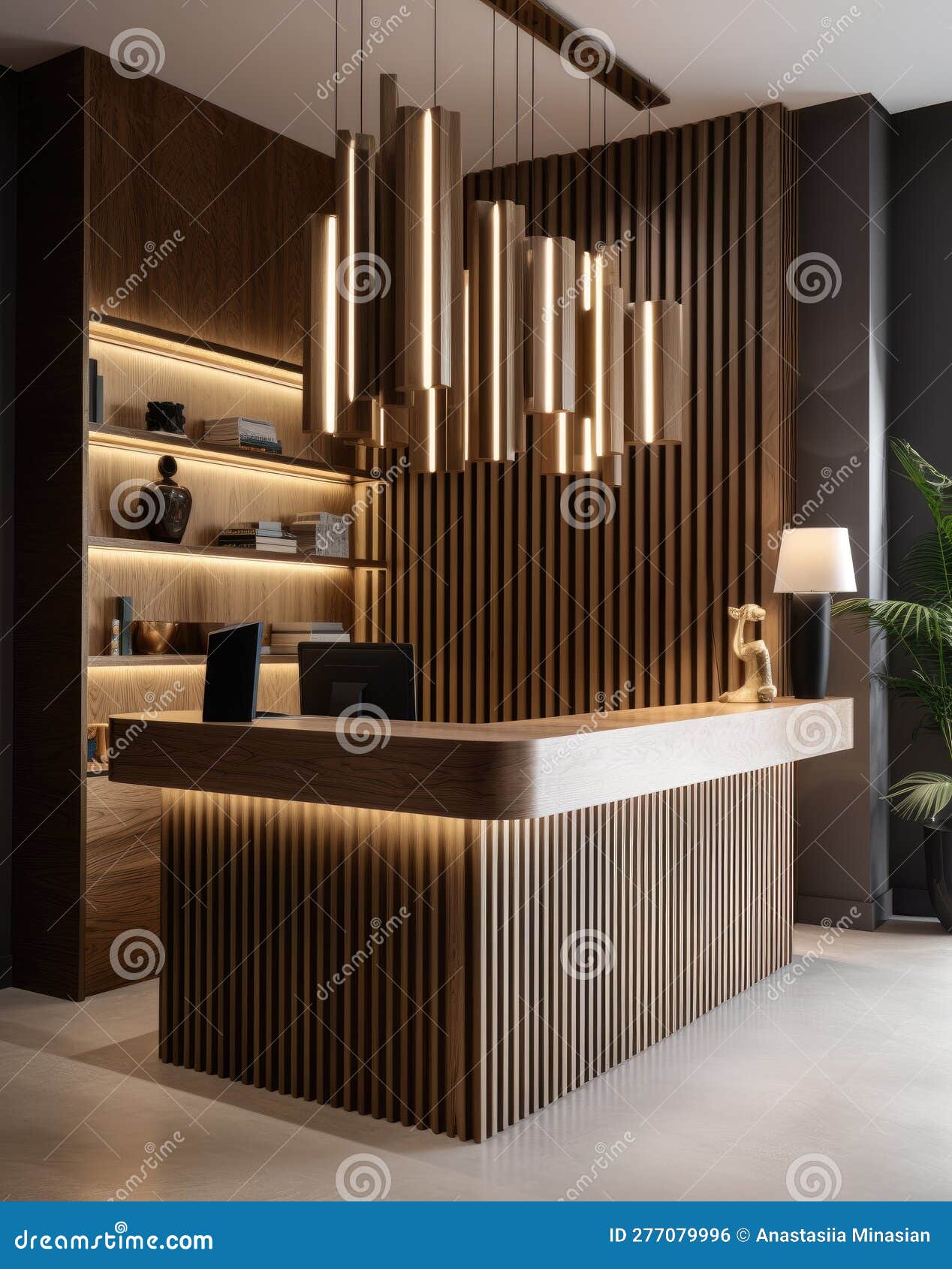 Luxury and Contemporary Lobby Area Interior Design Stock Illustration ...