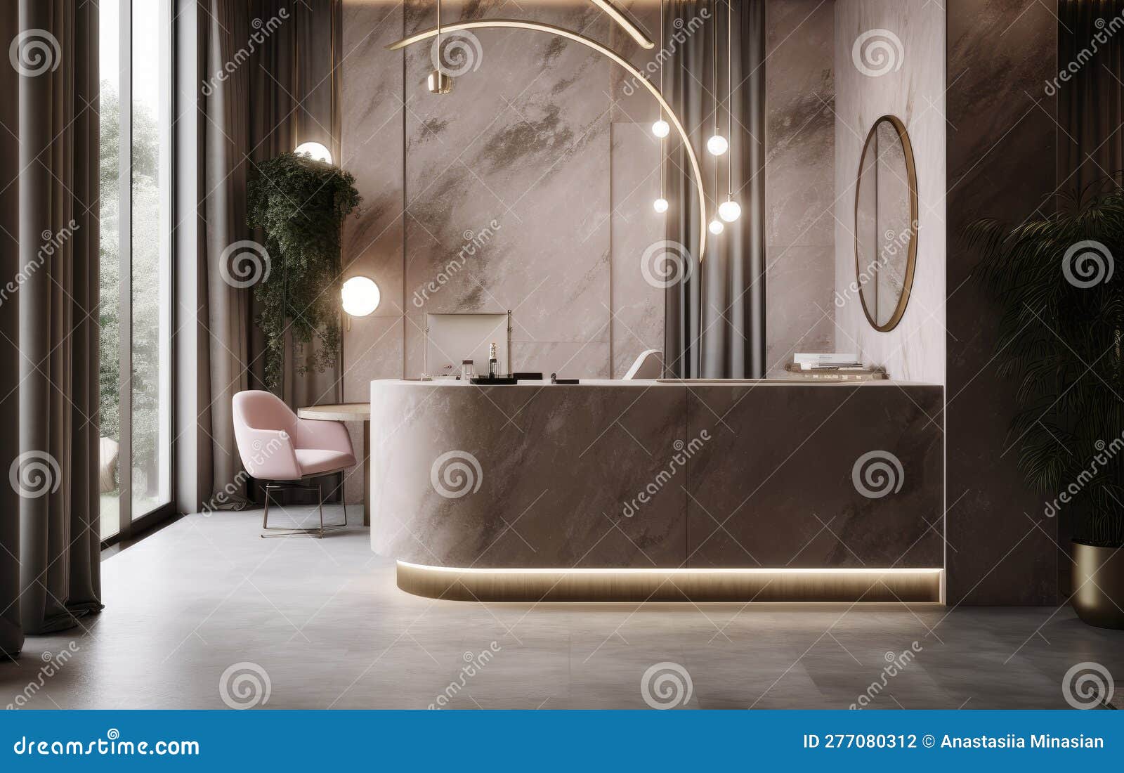 Luxury and Contemporary Lobby Area Interior Design Stock Illustration ...