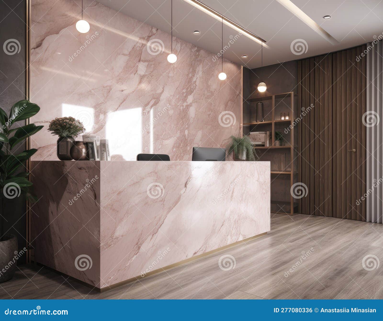 Luxury and Contemporary Lobby Area Interior Design Stock Illustration ...