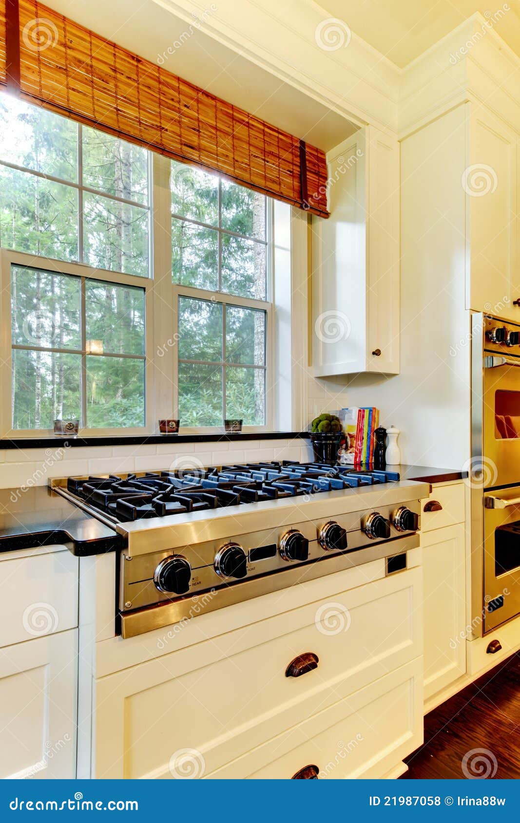 Luxury Cooking Stove and White Kitchen Stock Photo - Image of cooking ...
