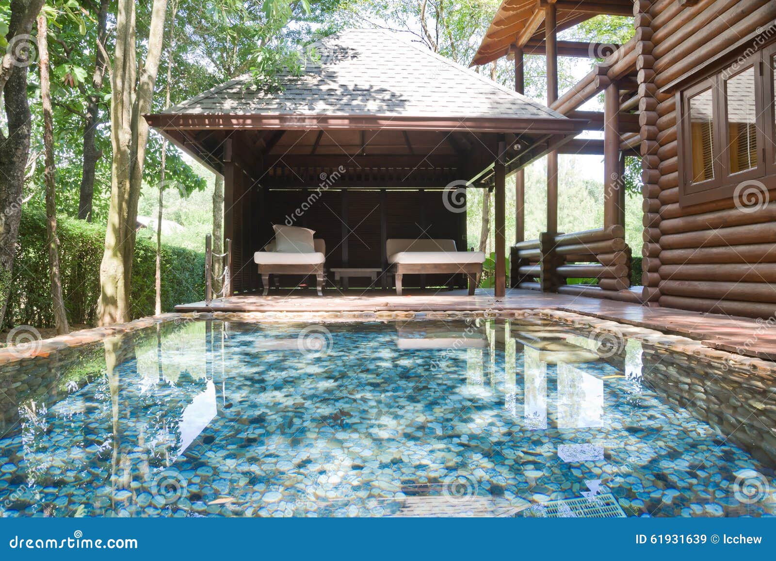 Luxury Cozy Swimming Pool - Stock Image - Image of ladder, cozy: 61931639