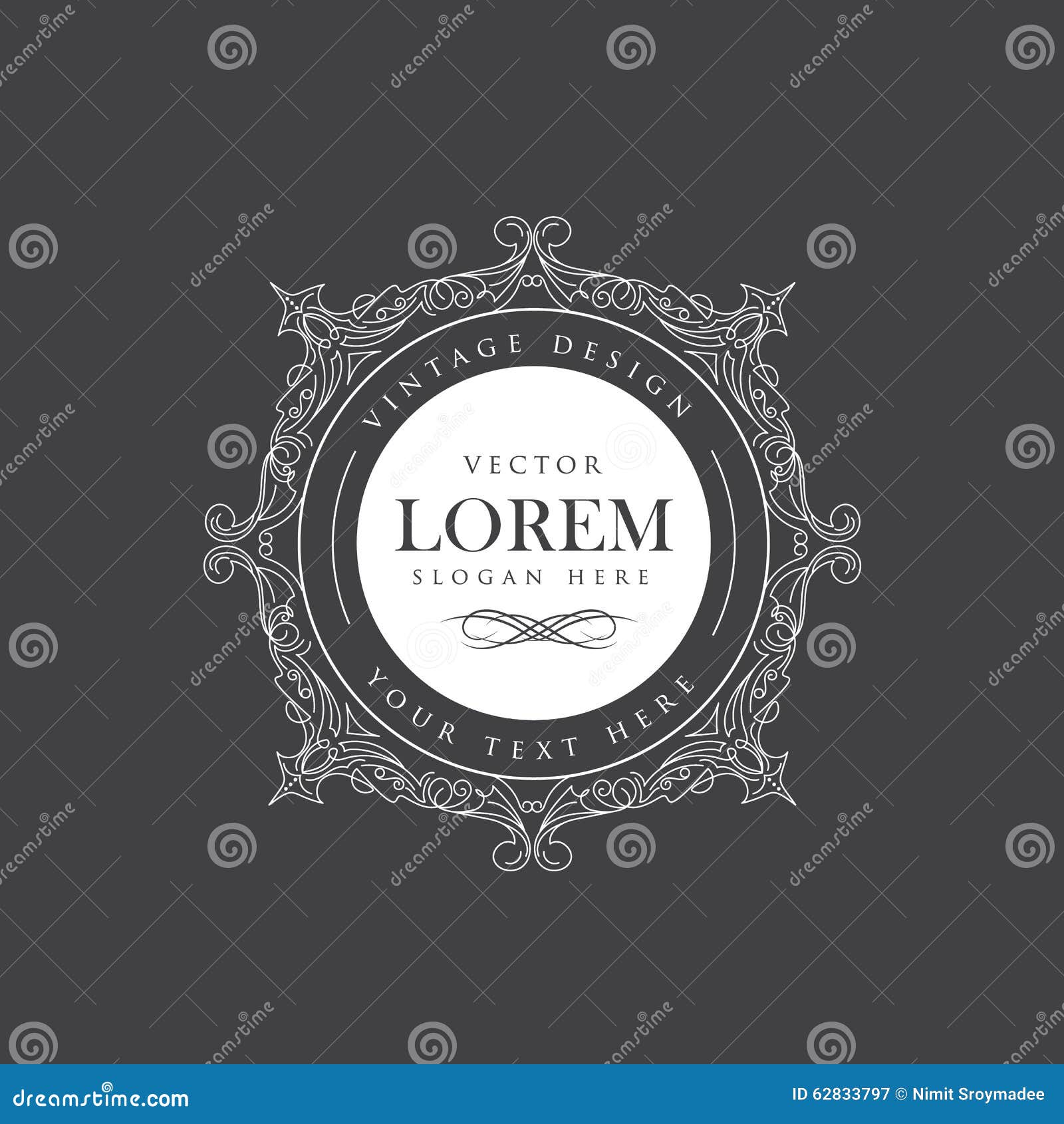 Luxury Crown Frame Vector Logos Flourishes Calligraphy Elegant T Stock ...