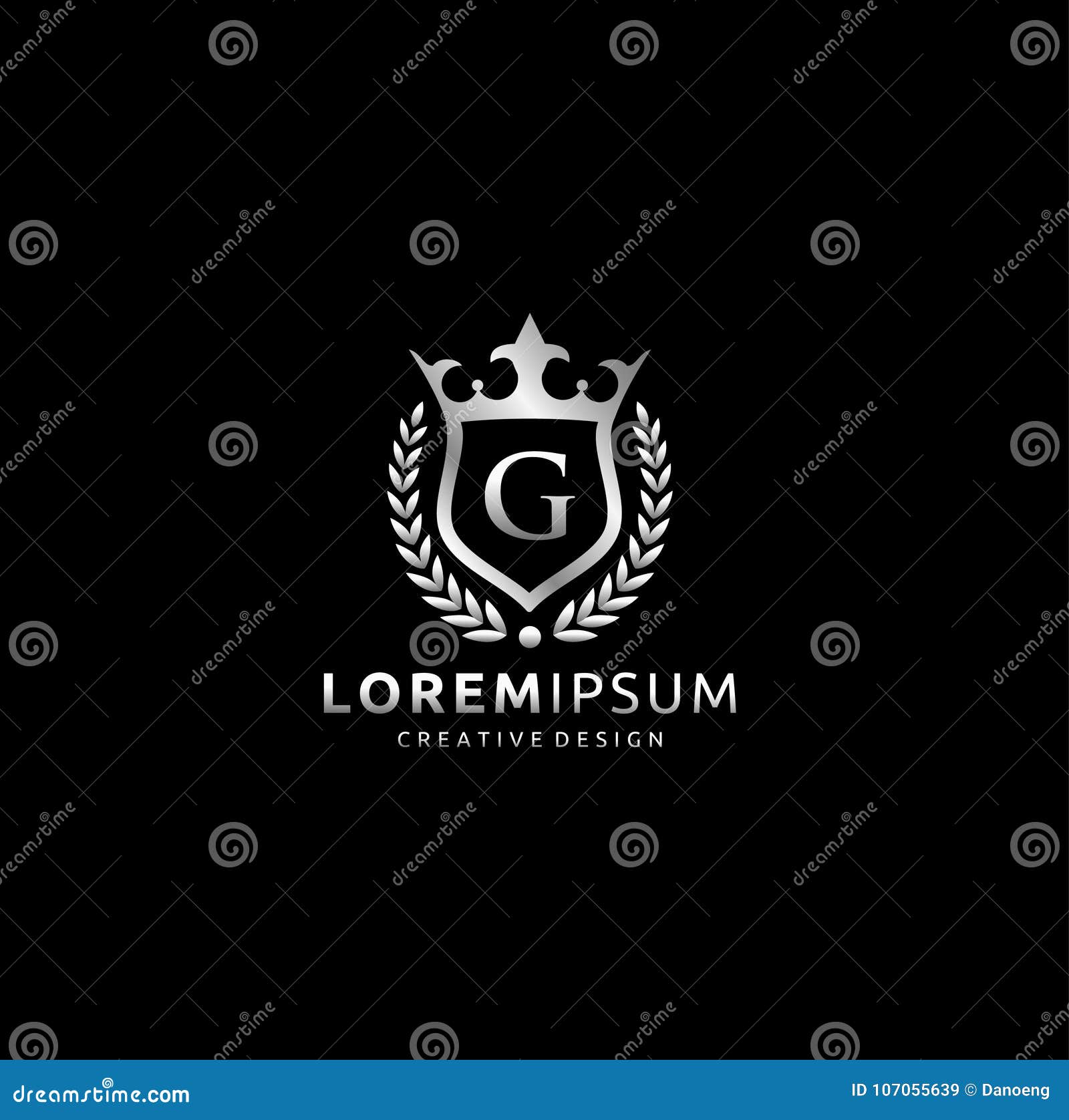 Luxury Crown Letter G Silver Shield Logo. Stock Illustration ...