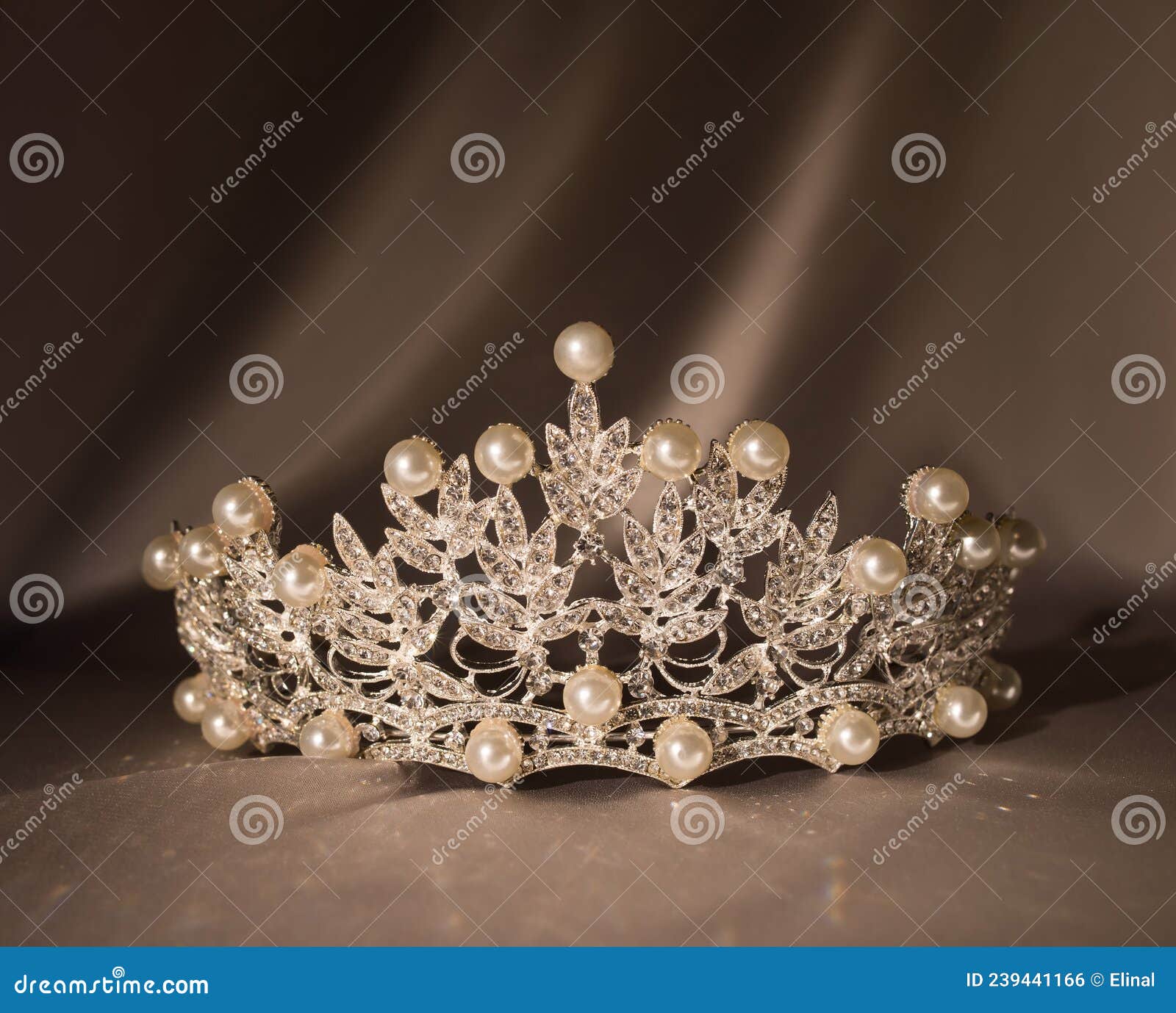 Luxury Crown with Pearls and Jems and Diamonds. Princess Stock Photo ...