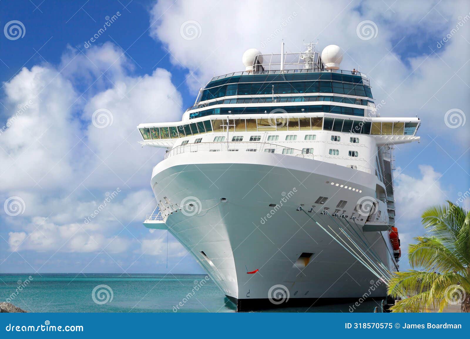 Luxury Cruise Ship in Port stock image. Image of large - 318570575