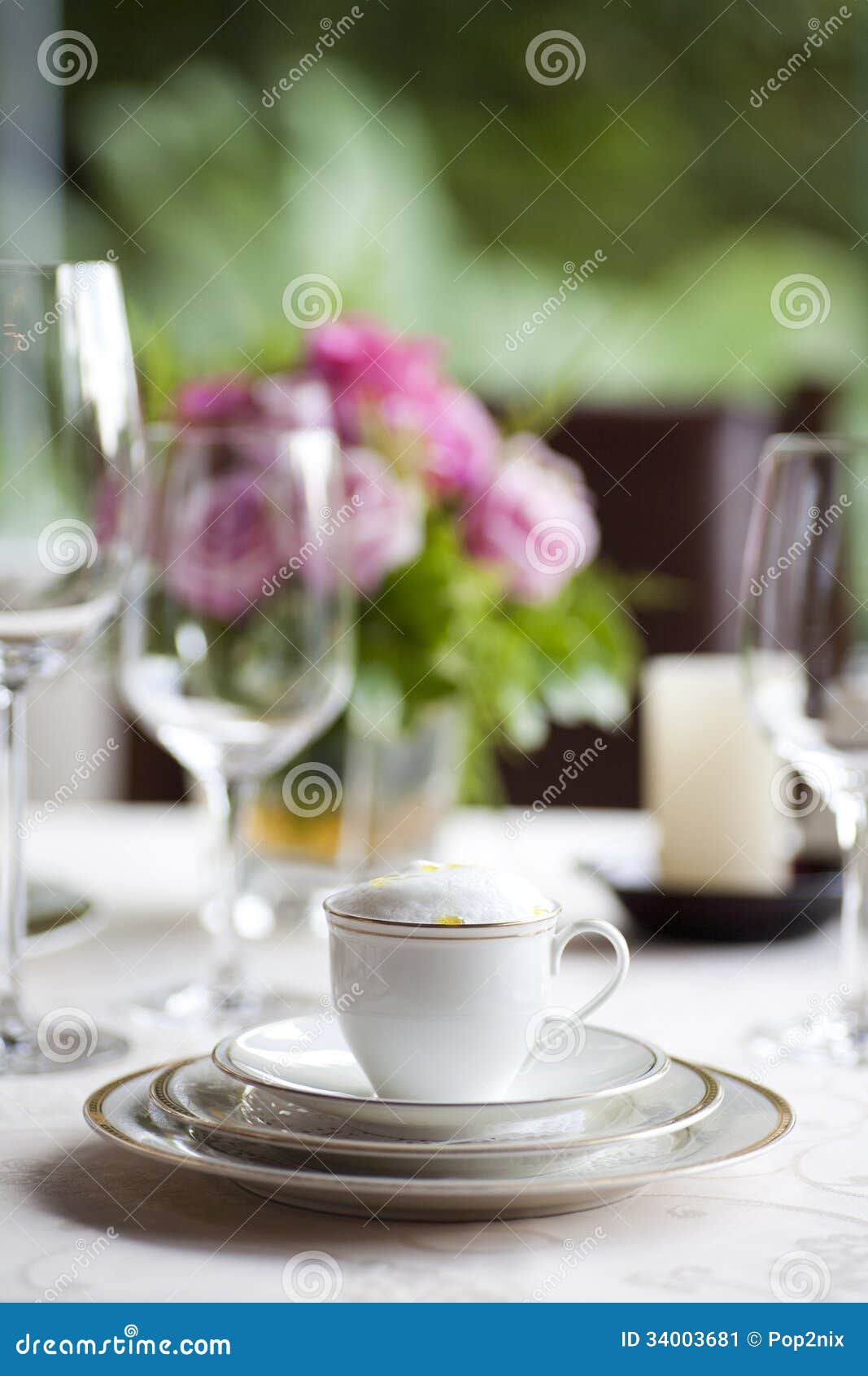 Luxury Cup of Coffee Set on Table Stock Image - Image of scattered ...