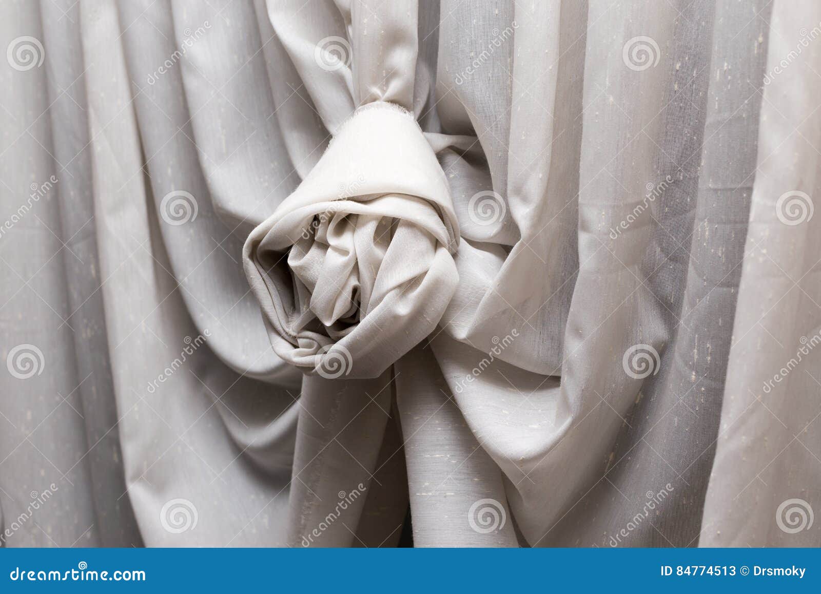 Luxury Curtain with Decorative Knot. Stock Image - Image of style ...