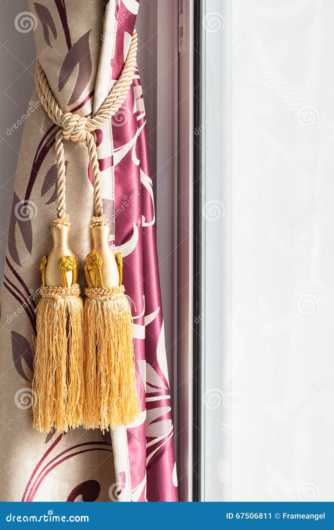 Luxury curtain and tassel stock image. Image of adorning - 67506811