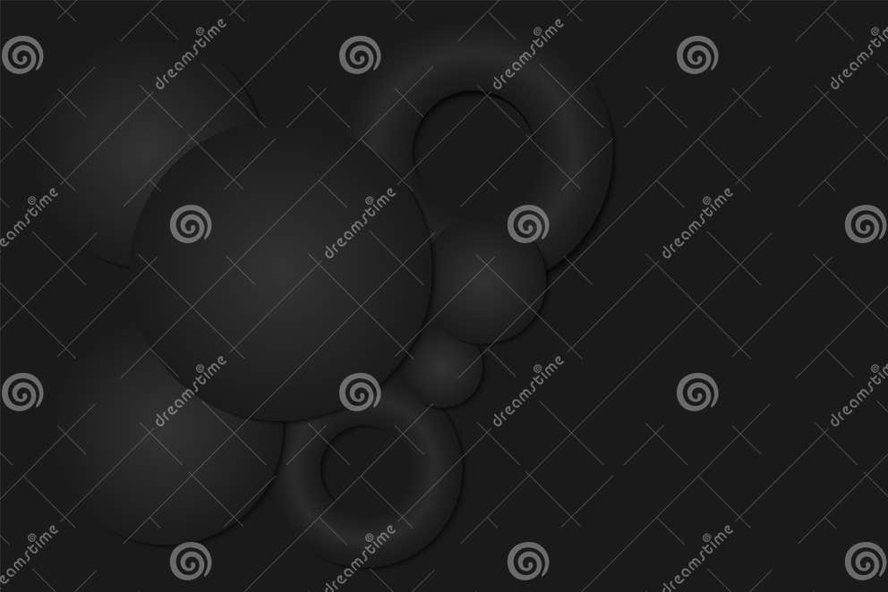 Luxury 3d Abstract Background with Black Ellipses, Circles on Matte ...