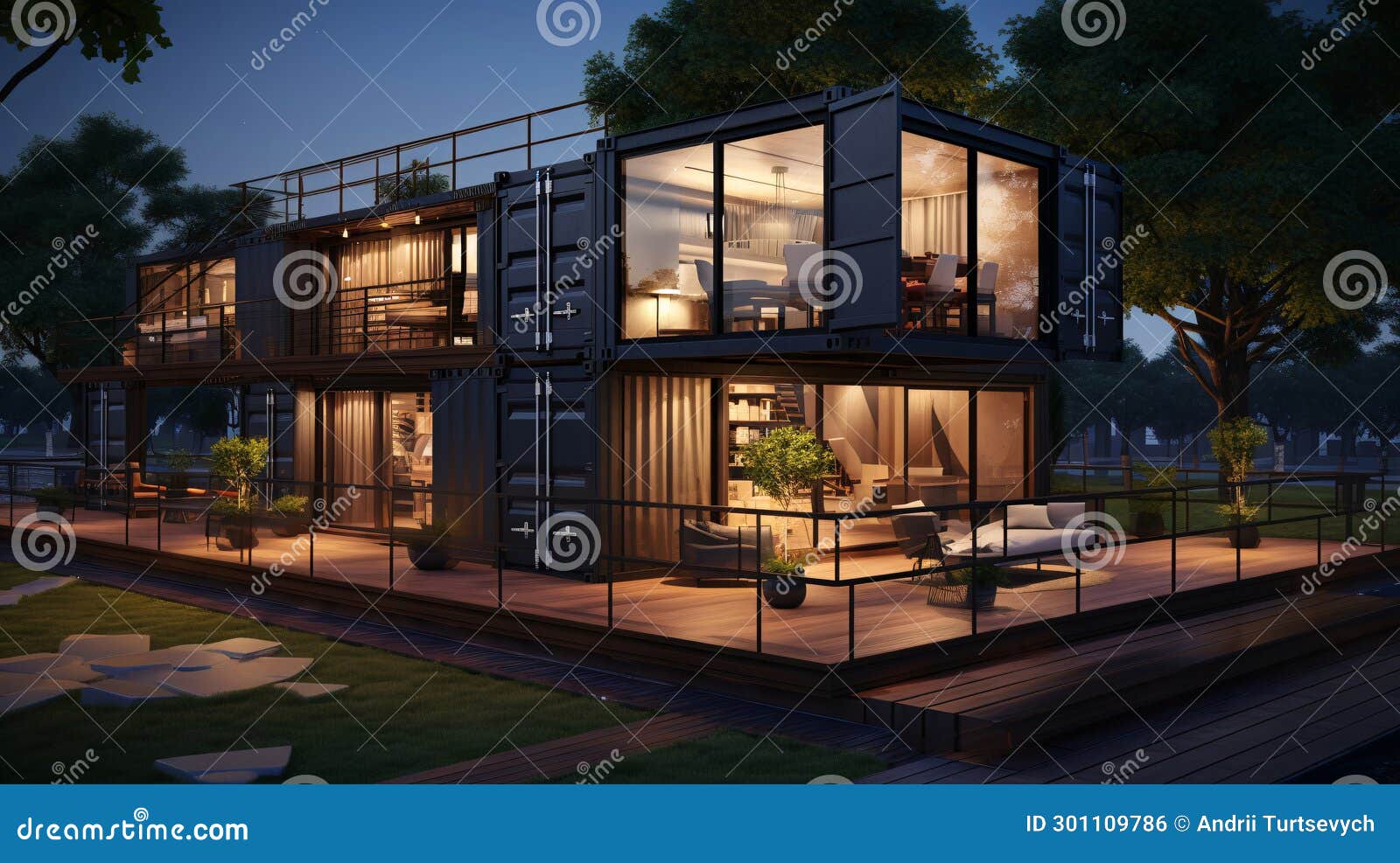 Luxury 3d Container Houses with Deck, Ready for Sale, AI Generated ...