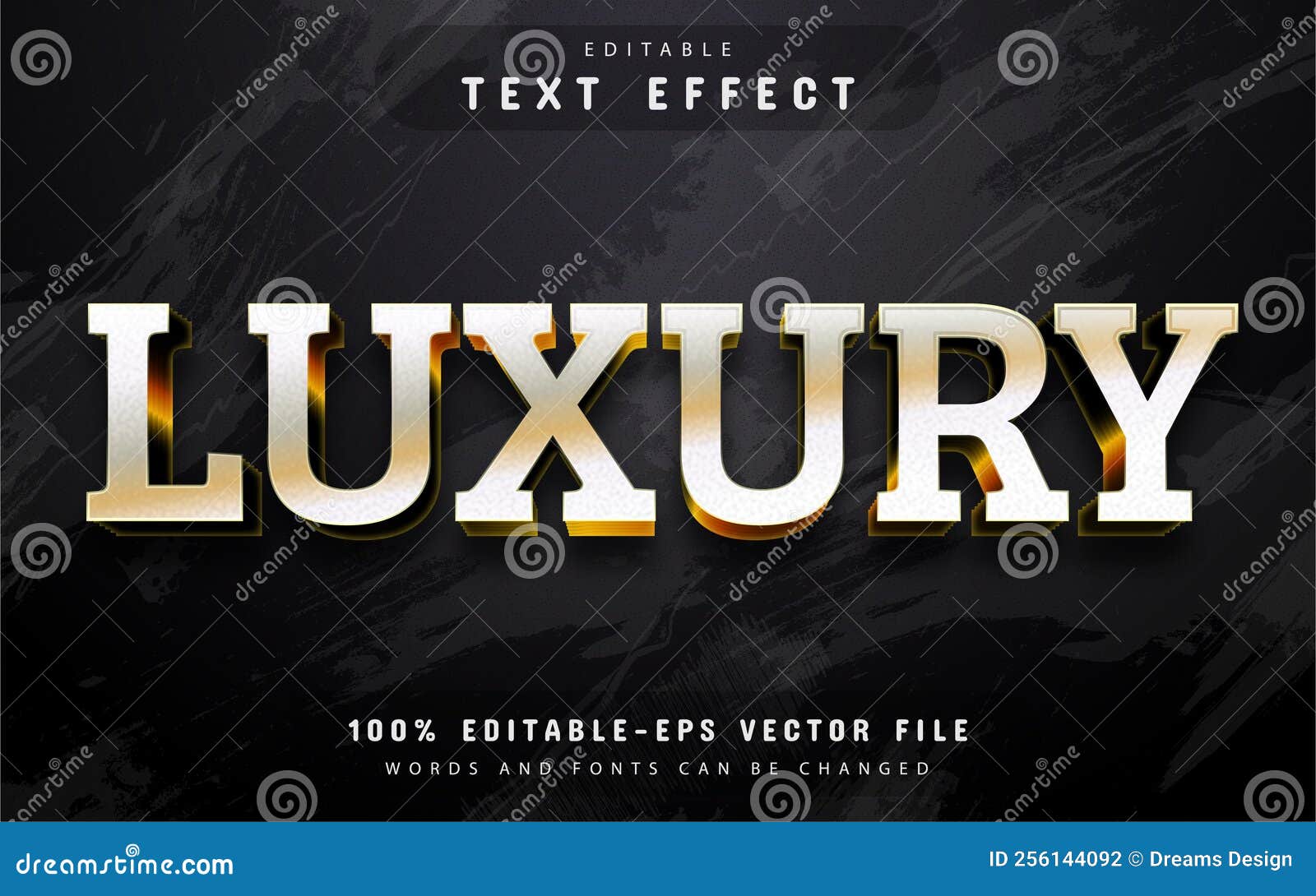 Luxury 3d Text Effect Editable Stock Vector - Illustration of typeface ...