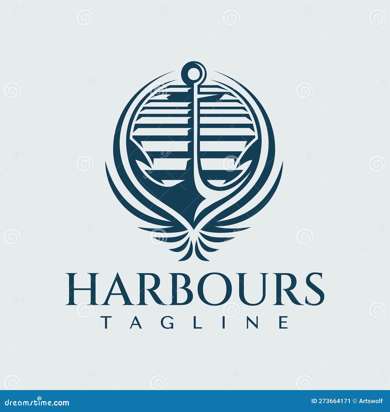 Luxury Decorative Harbour Anchor Logo Design. Elegance Ornate Ship ...