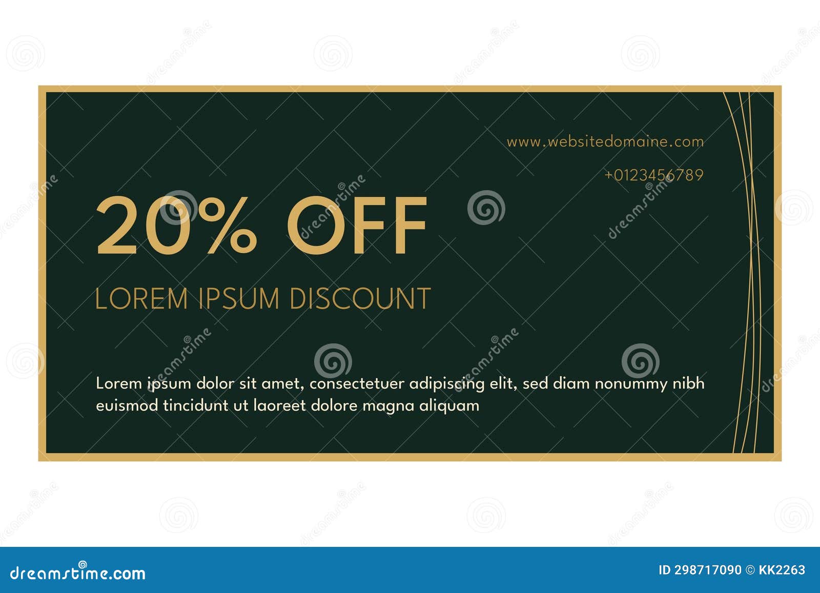 Luxury Deep Green Discount Voucher Template Stock Illustration ...