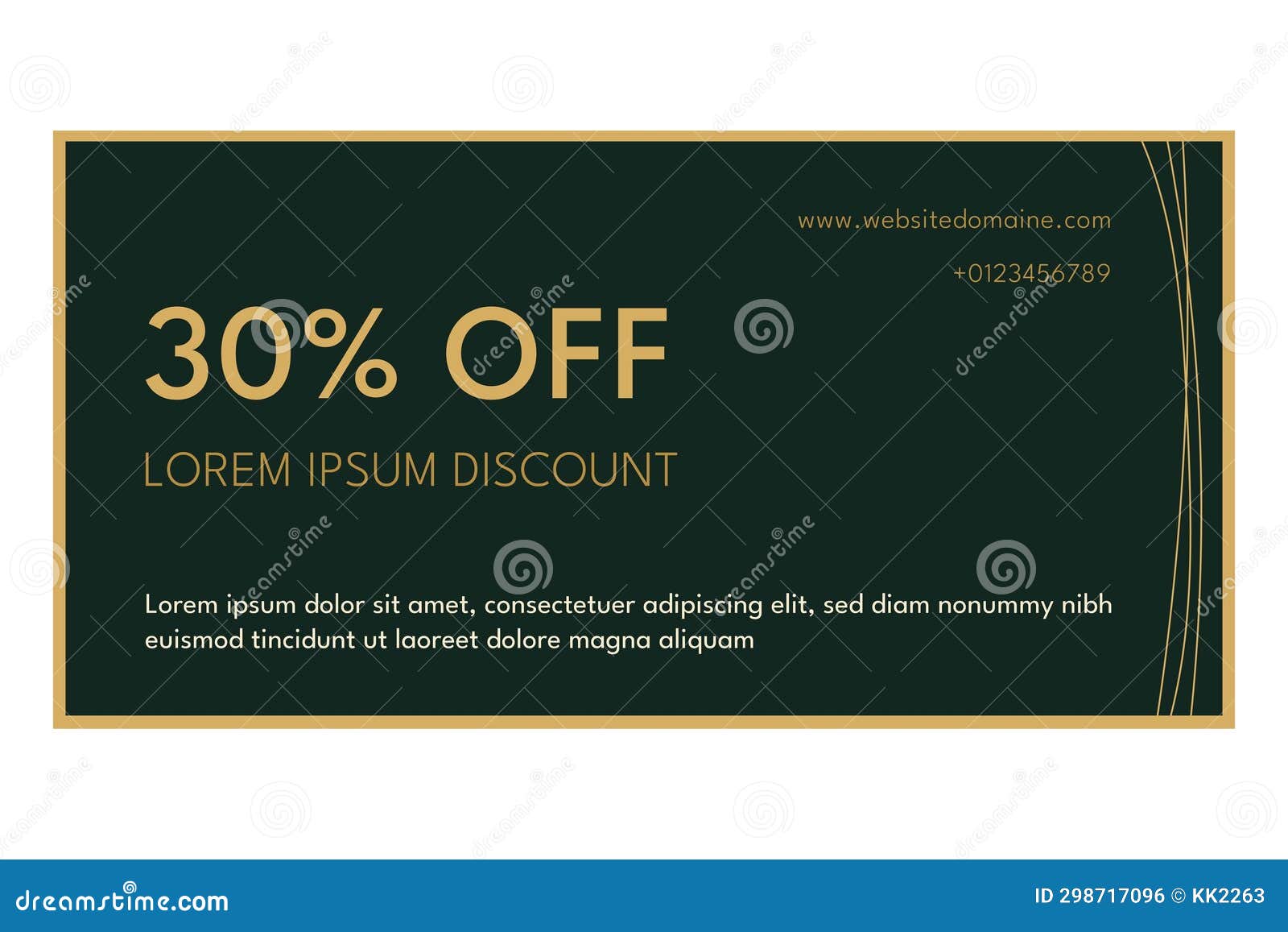 Luxury Deep Green Discount Voucher Template Stock Vector - Illustration ...