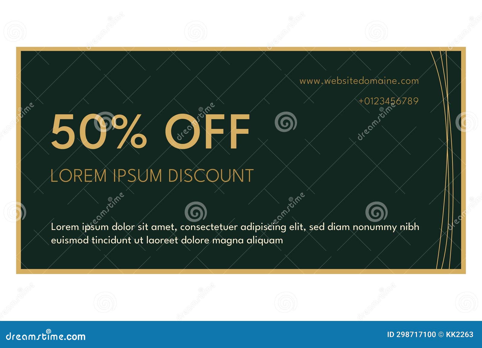 Luxury Deep Green Discount Voucher Template Stock Vector - Illustration ...