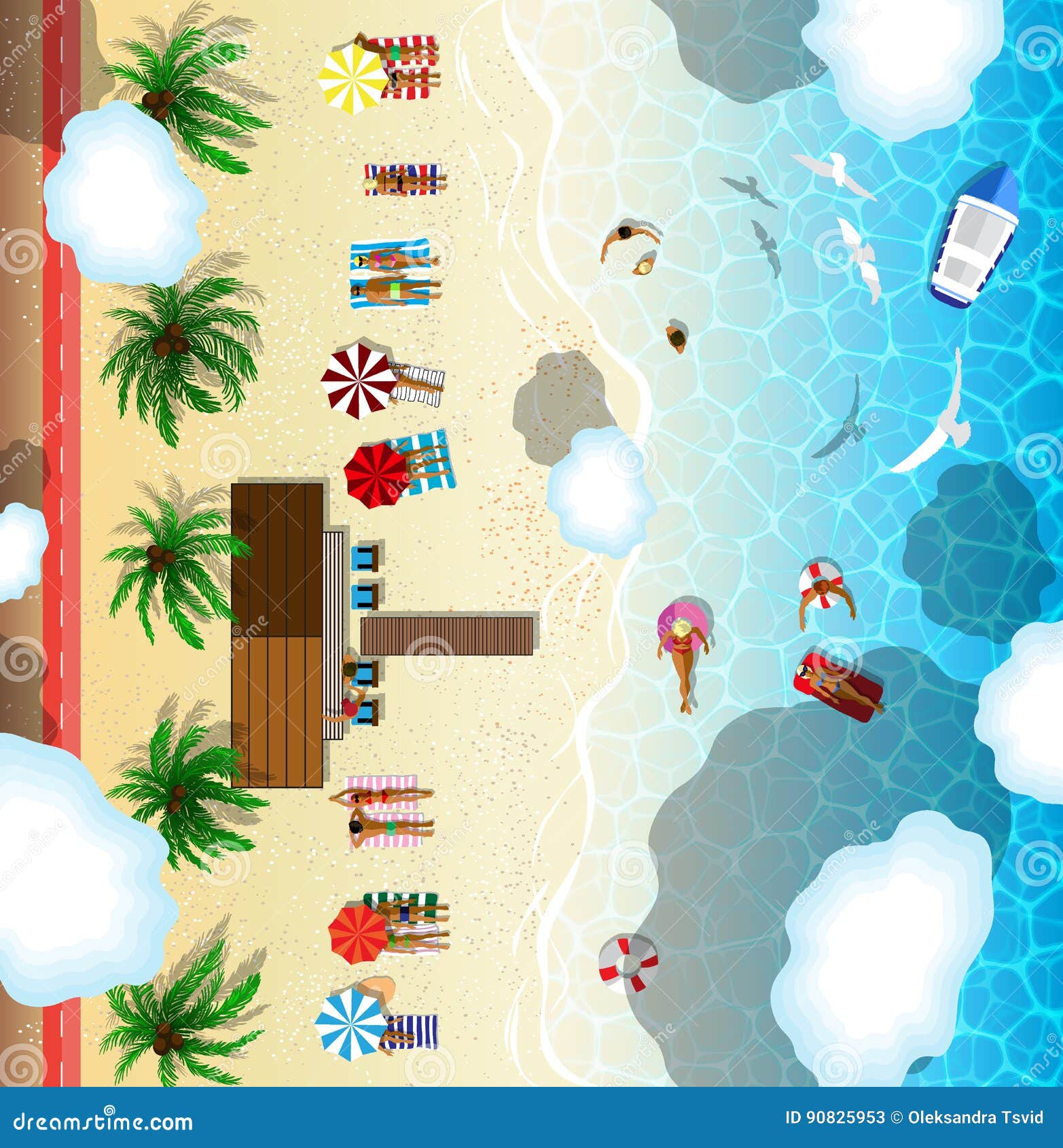 Luxury Destination for Tropical Rest Stock Vector - Illustration of ...