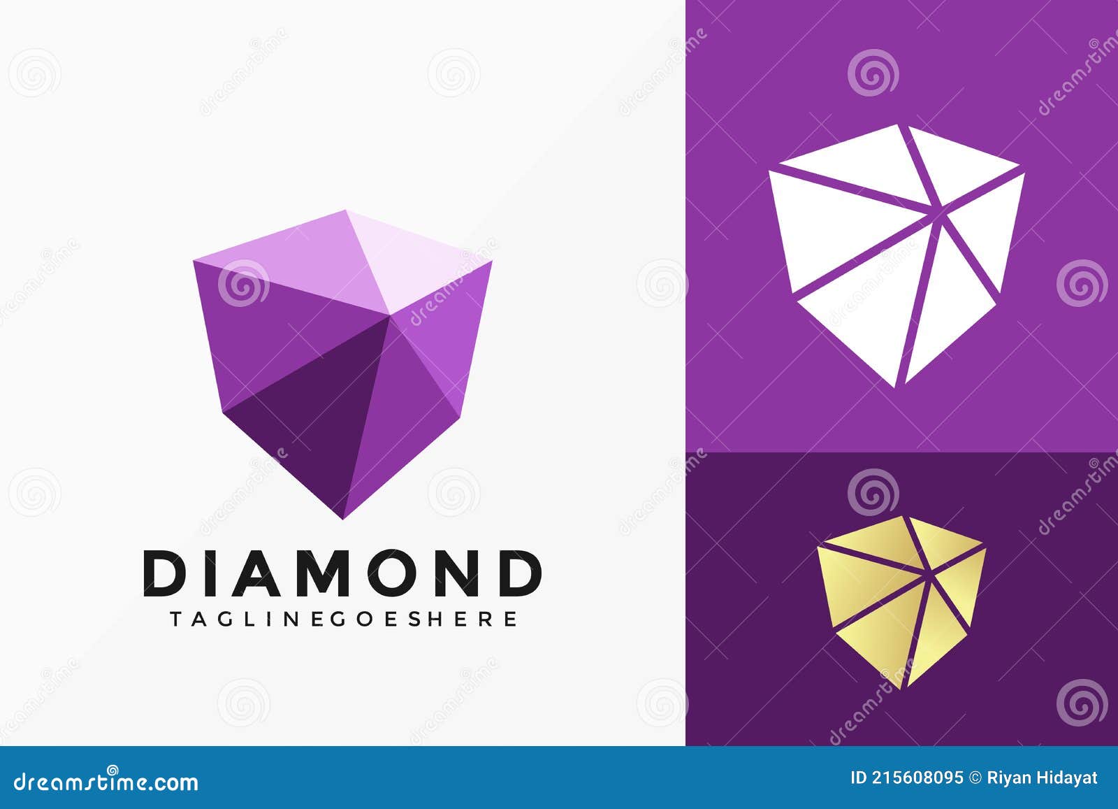 Luxury Diamond Crystal Logo Vector Design. Abstract Emblem, Designs ...