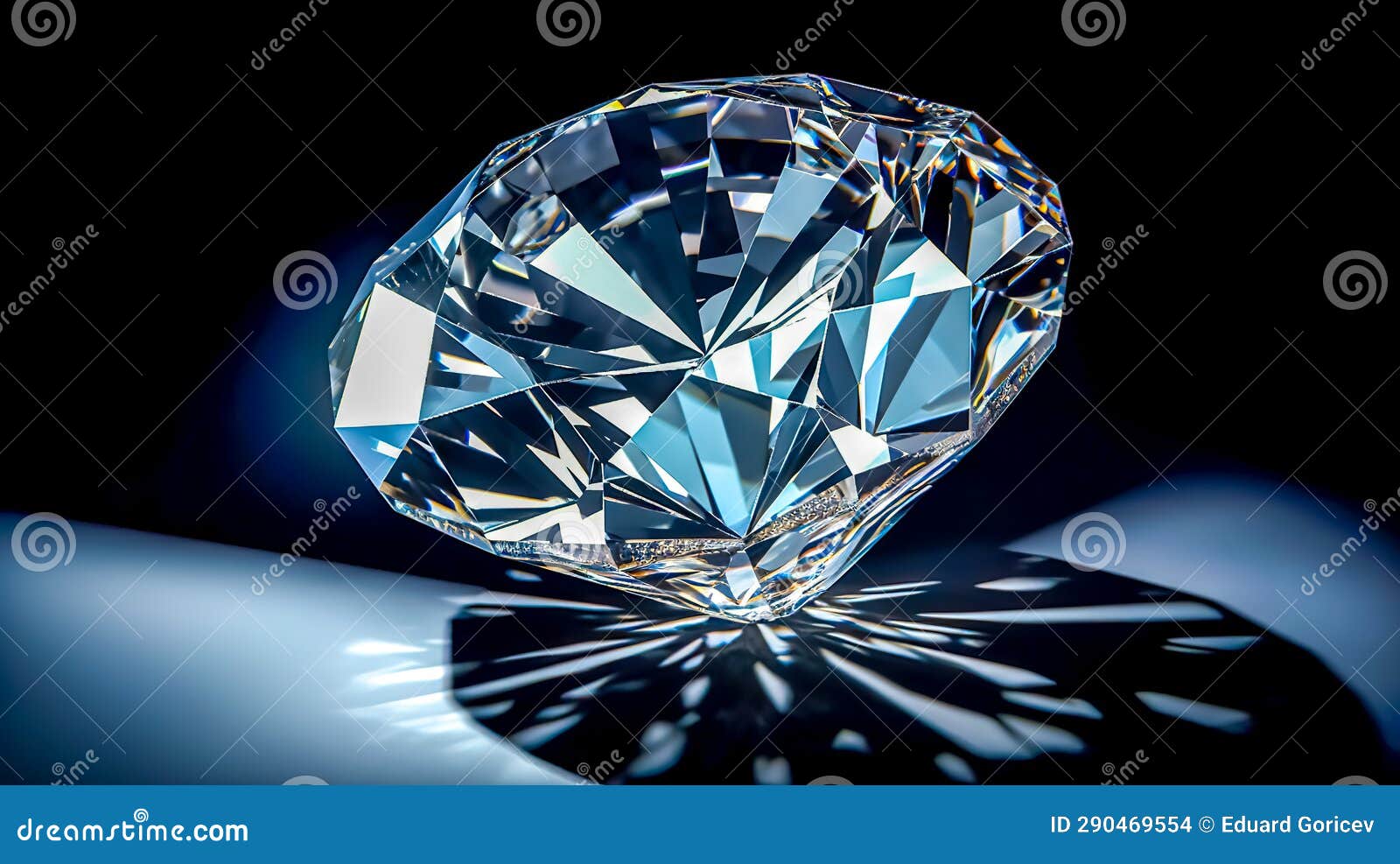 Luxury Diamond Glistens in the Reflection of Lights Stock Photo - Image ...