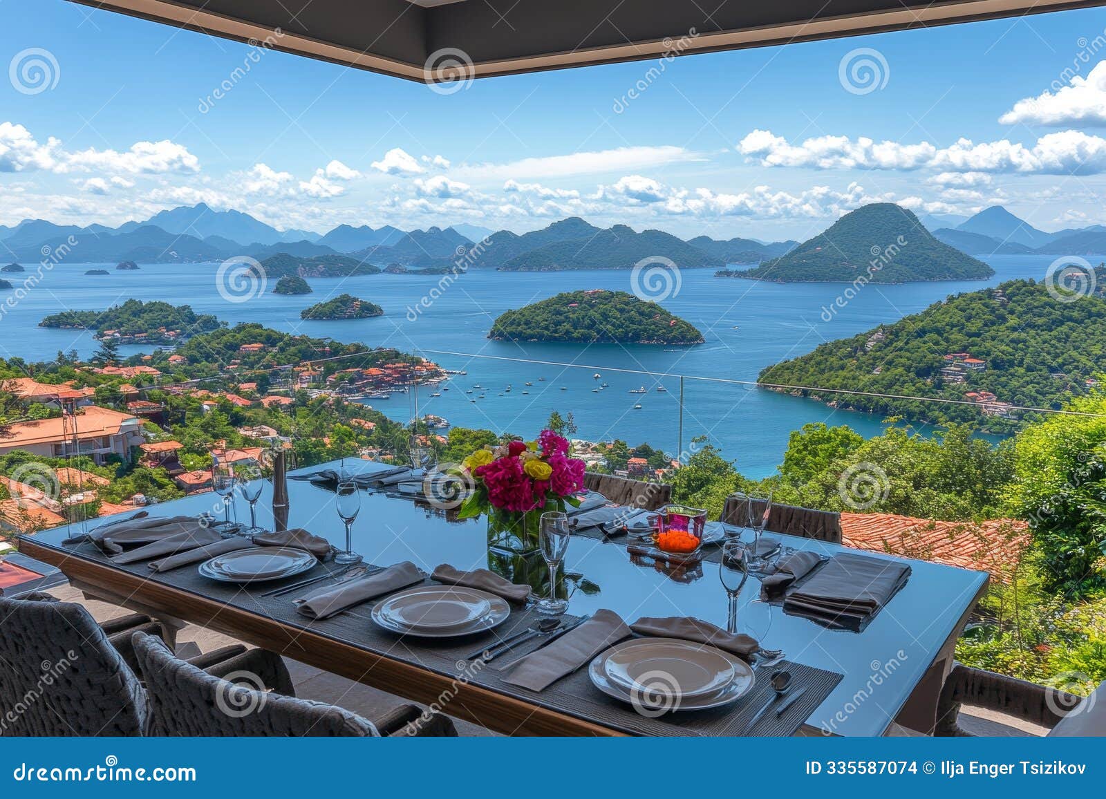 Luxury Dining Experience Modern Villa with Panoramic Sea View of ...