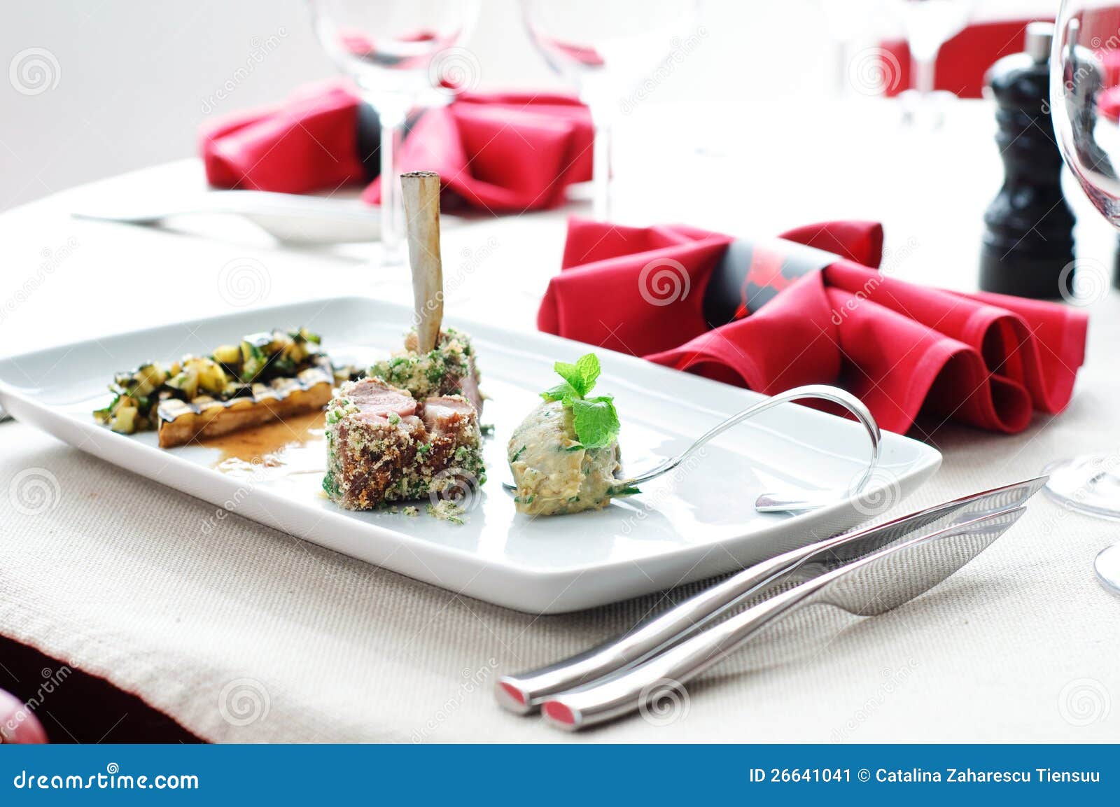 Luxury dish stock image. Image of white, lamb, setup - 26641041