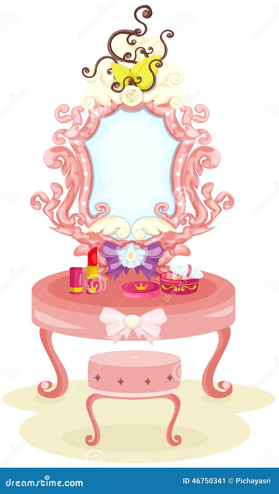 Luxury dressing table stock vector. Illustration of makeup - 46750341