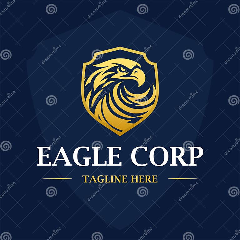 Luxury Eagle Head Shield Logo Design Template Stock Vector ...
