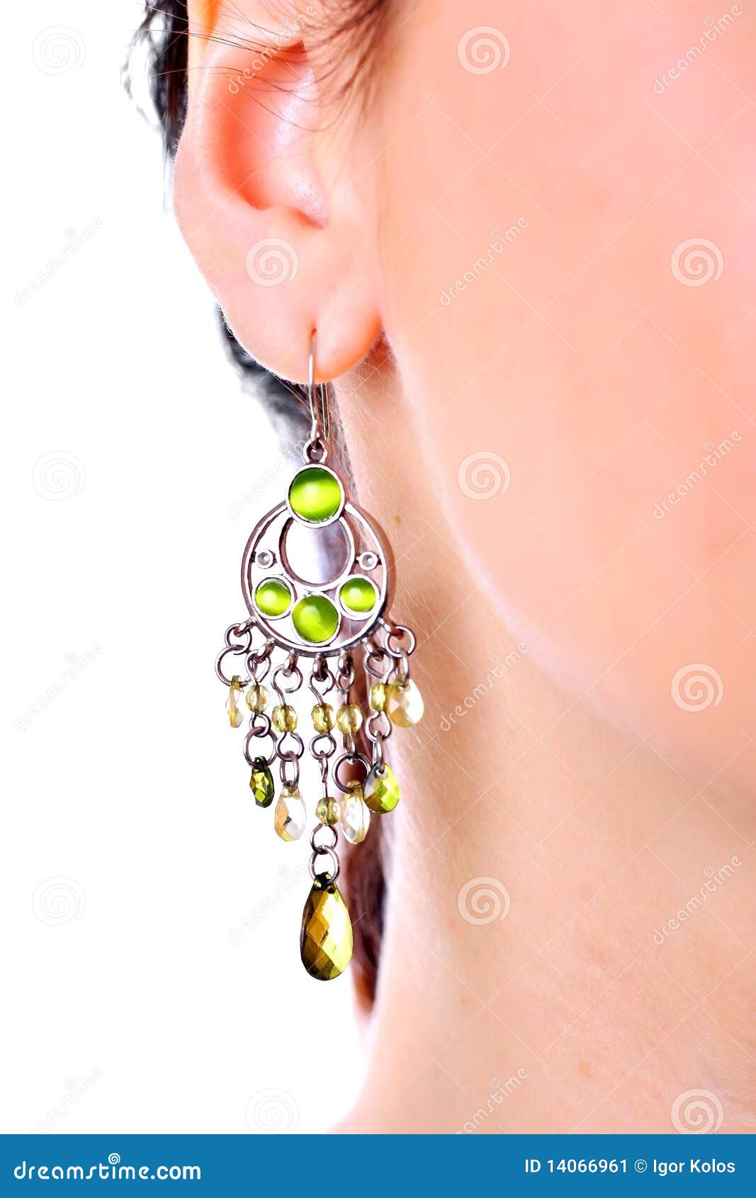 Luxury Earring in Young Girl Ear Stock Image - Image of style, white ...