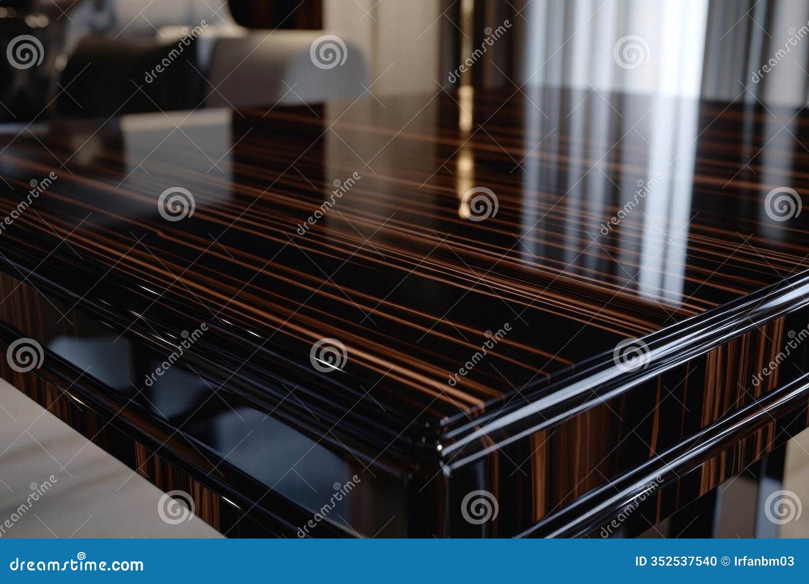 Luxury Ebony Wood Tabletop with Glossy Finish Stock Photo - Image of ...