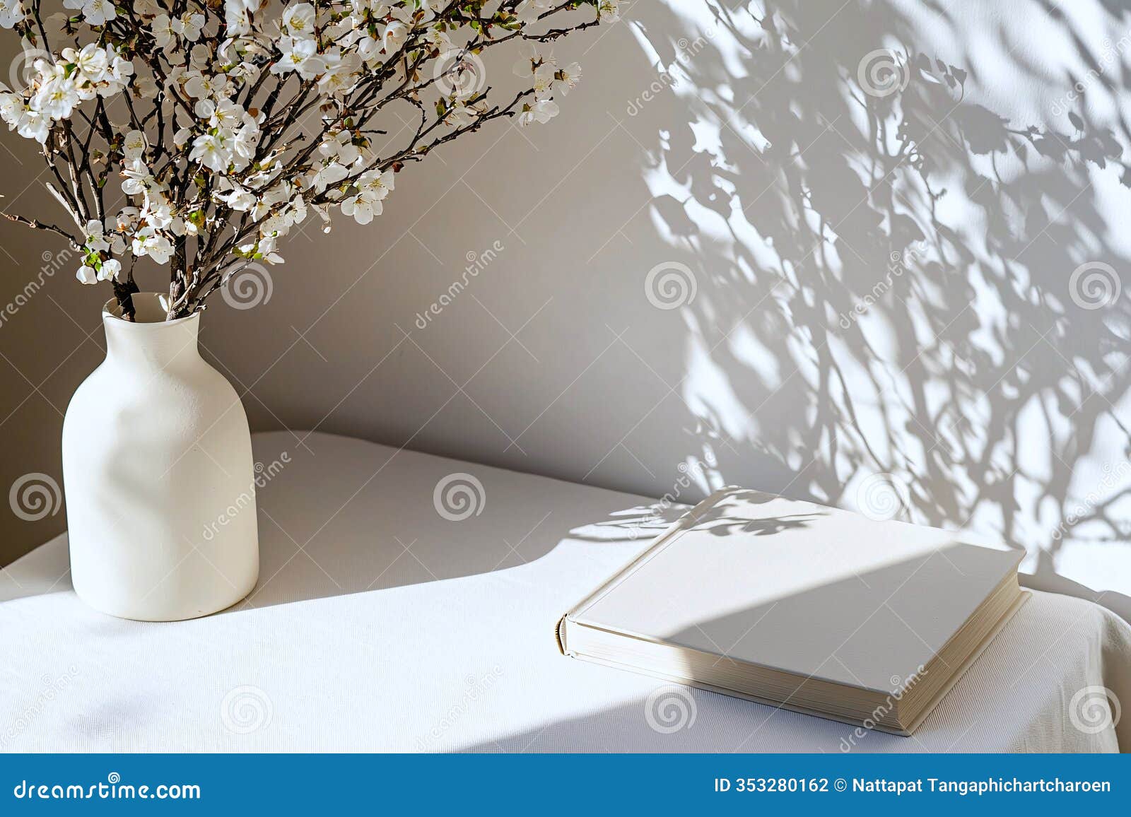 Luxury Editorial Concept with an Art Book Mockup Placed on a Table with ...