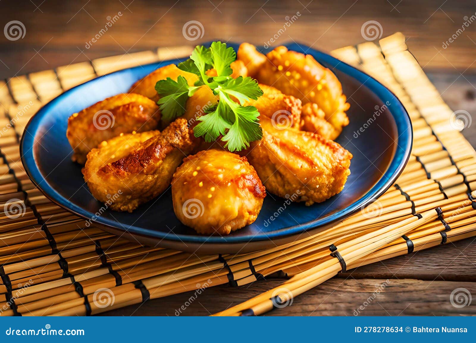 Luxury Elegant Fried Chicken Rice Stock Illustration - Illustration of ...