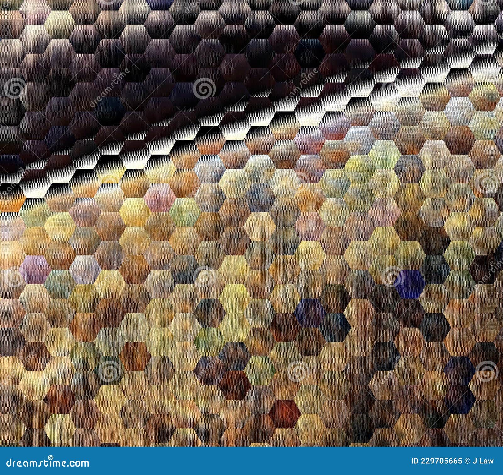 Animal Skin Type Hexagonal Scale Design in Copper Bronze and Gold ...