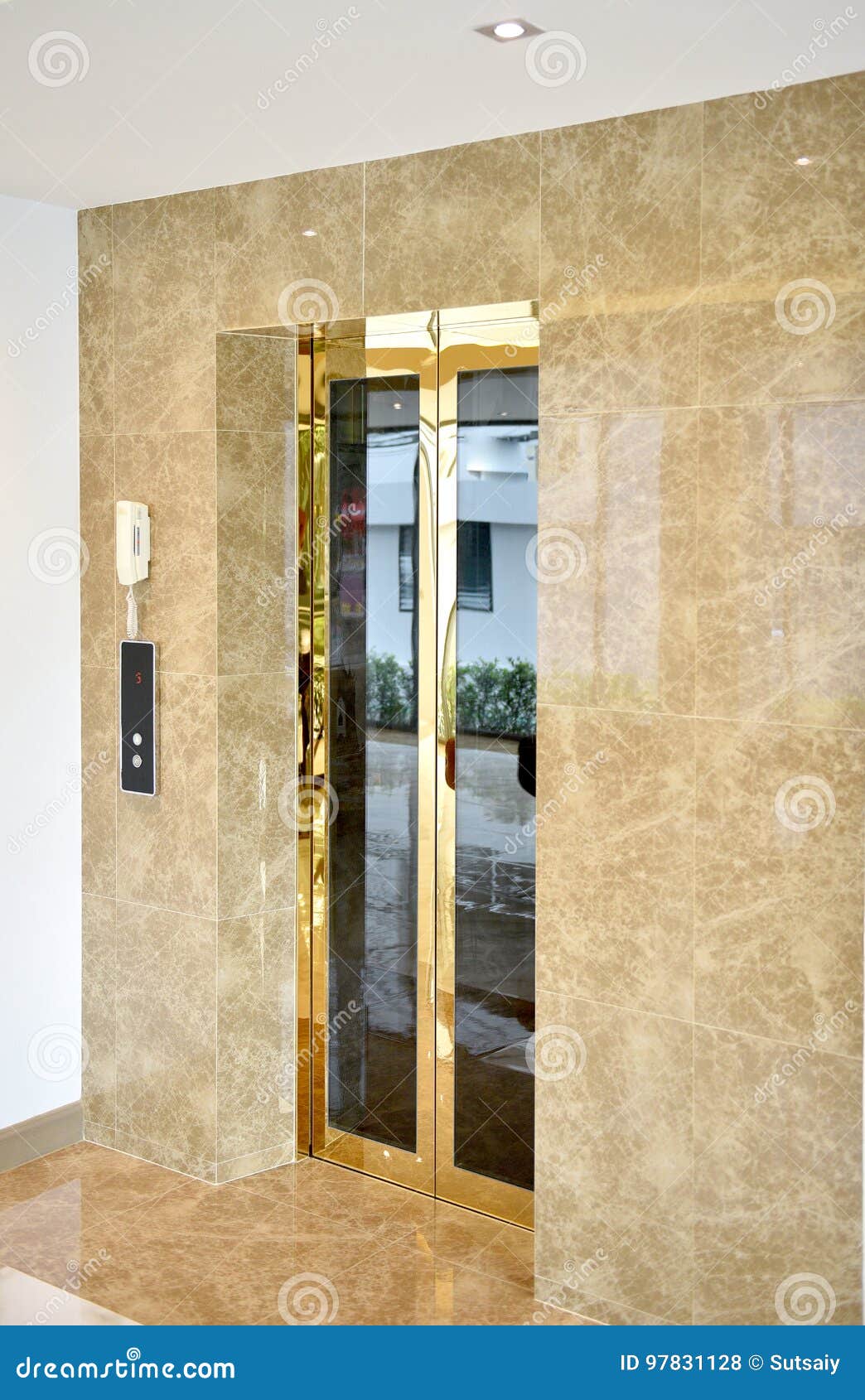 Luxury Elevators from Outside Stock Photo - Image of marble, elegant ...