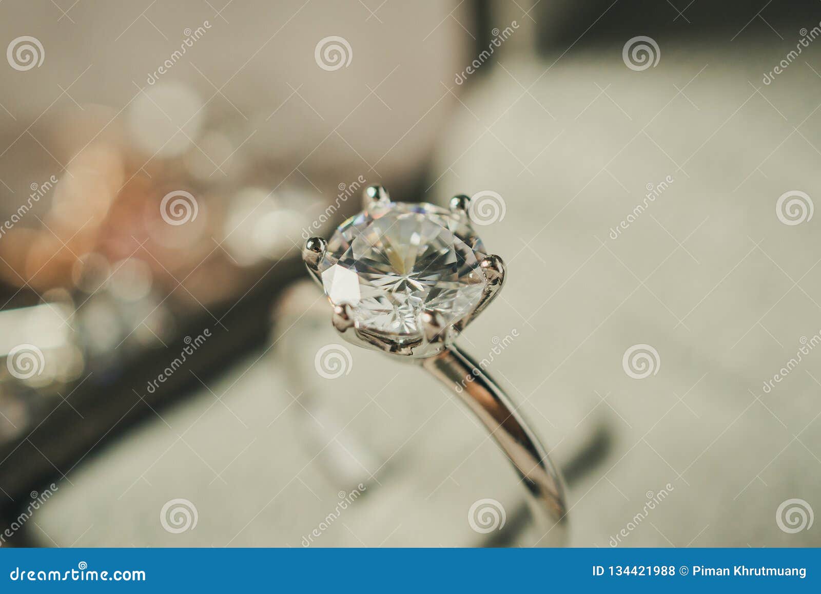 Luxury Engagement Diamond Ring in Jewelry Box Stock Photo - Image of ...