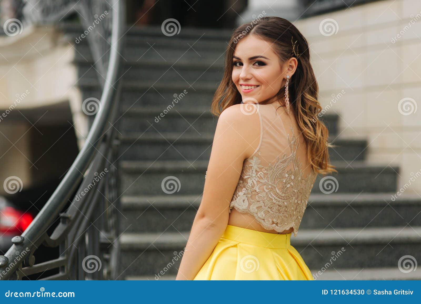 Luxury Evening Drees on Beautilul Model Stock Photo - Image of gorgeous ...