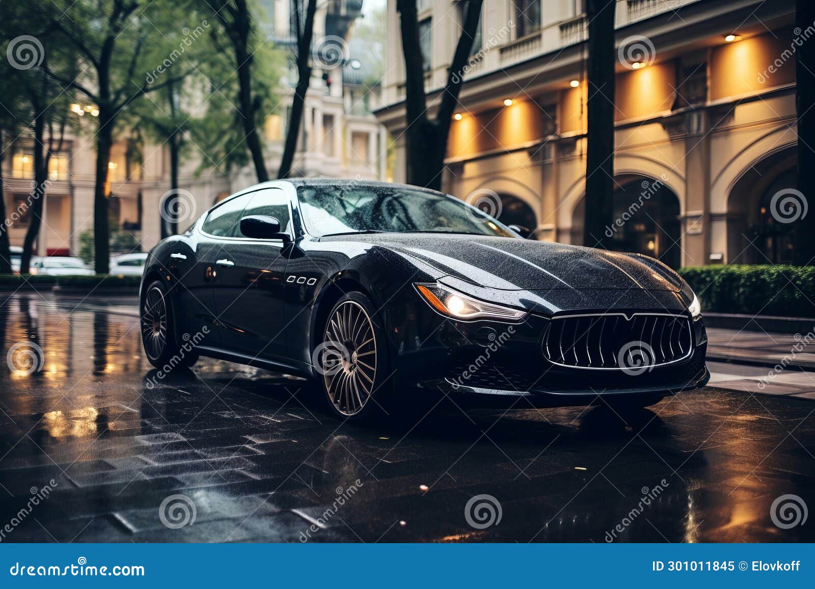 Luxury Expensive Modern Car Standing in the Street Stock Illustration ...