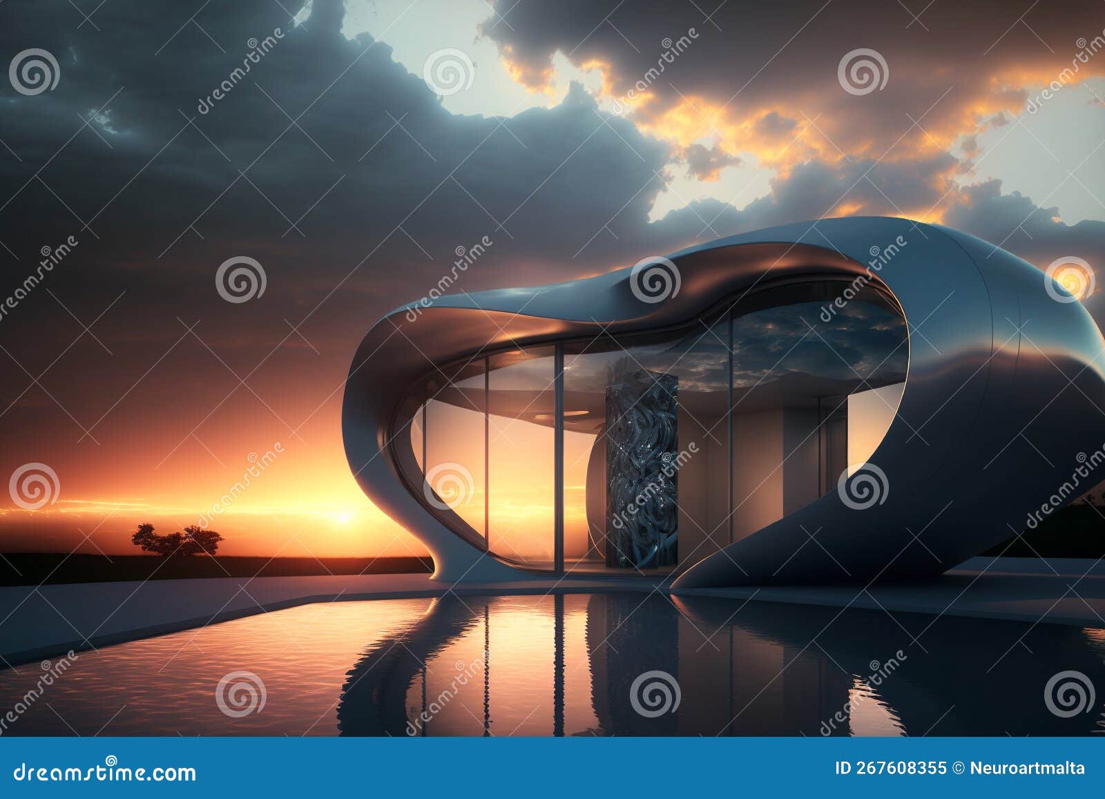 Luxury Exterior Infinity Pool Design Concept Stock Illustration ...