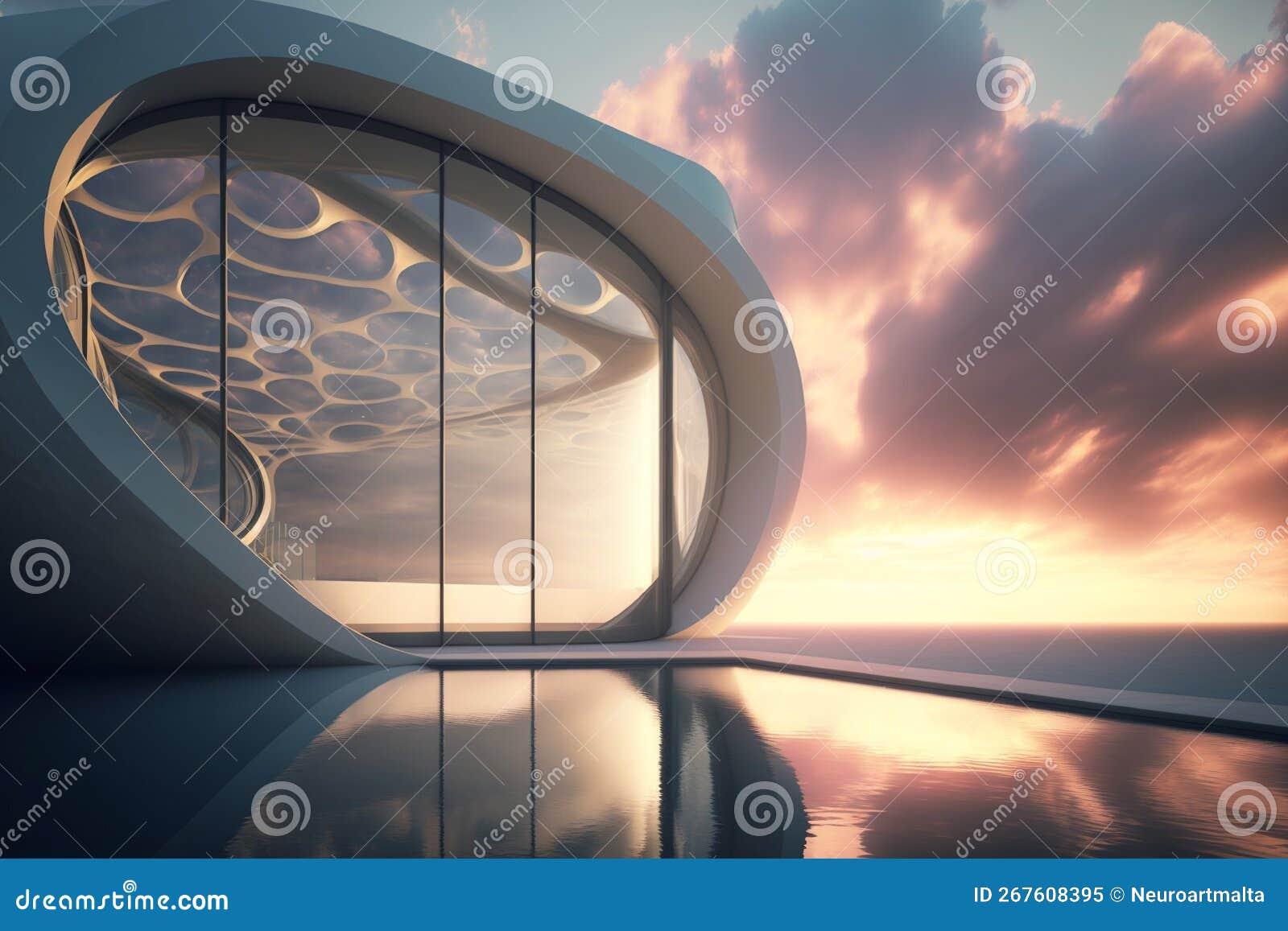Luxury Exterior Infinity Pool Design Concept Stock Illustration ...