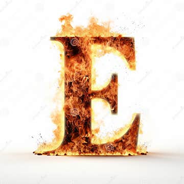 Luxury Fire Text Effect with Burning Letter E Stock Illustration ...