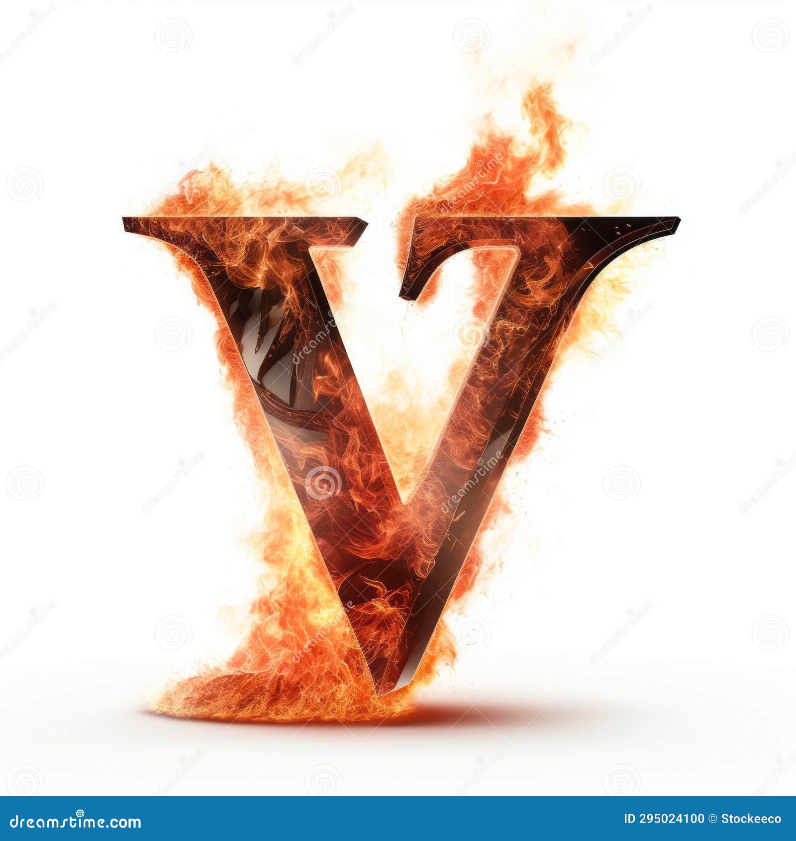 Luxury Fire Text Effect with Renaissance-inspired V Character Stock ...