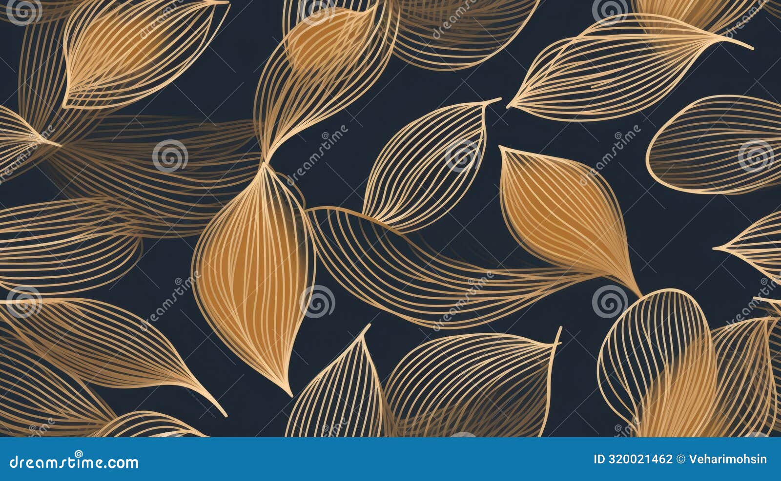 Luxury Floral Pattern with Hand Drawn Leaves. Elegant Astract ...