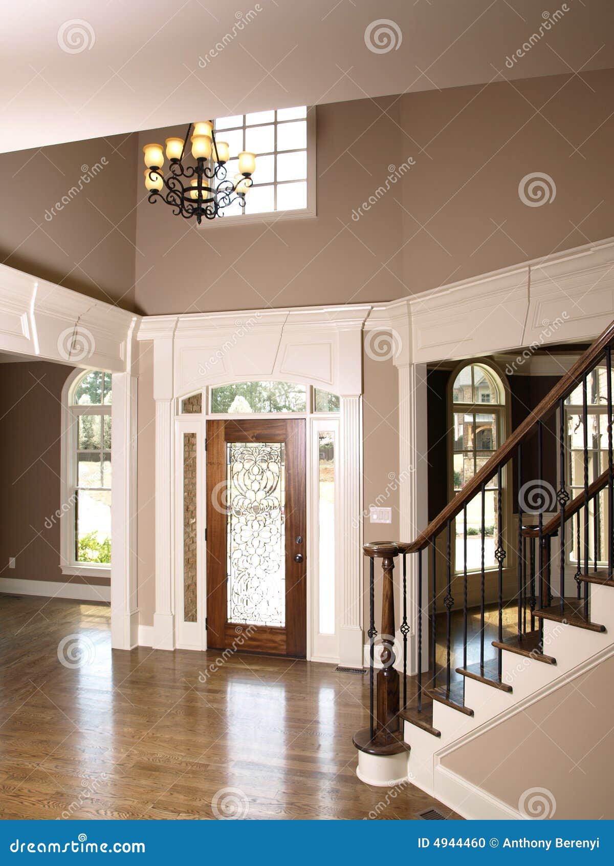 Luxury Foyer with Glass Door 2 Stock Photo - Image of light, house: 4944460