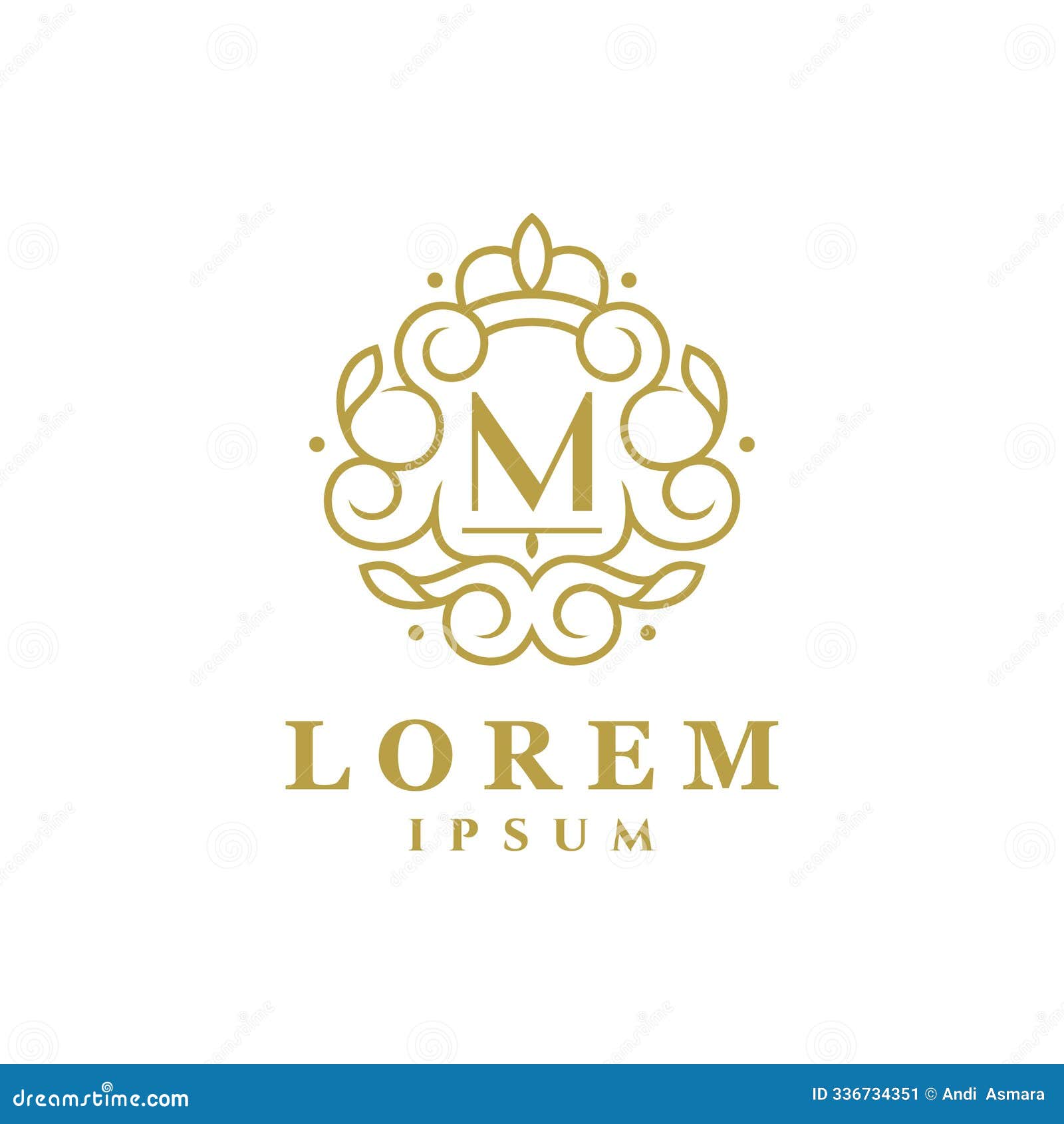 Luxury Frame Letter M Logo Template Stock Vector - Illustration of ...