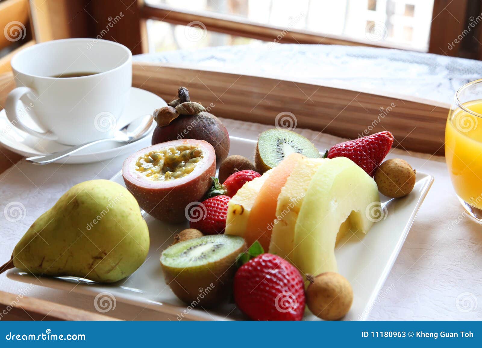 Luxury fruit breakfast stock image. Image of tray, assorted - 11180963