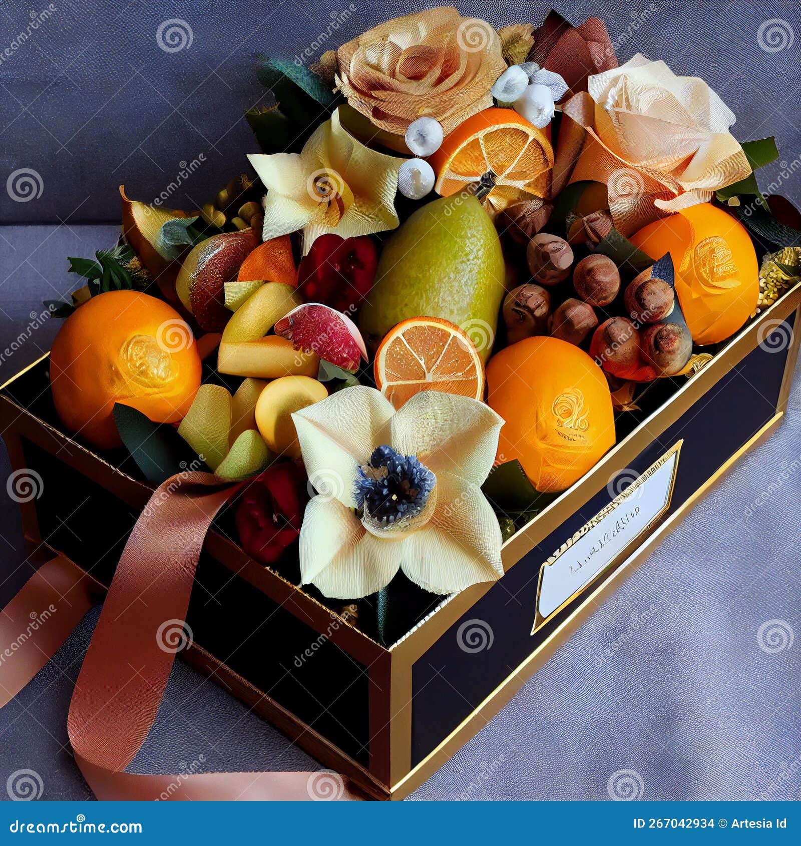 Luxury Fruit Hampers stock illustration. Illustration of celebration ...