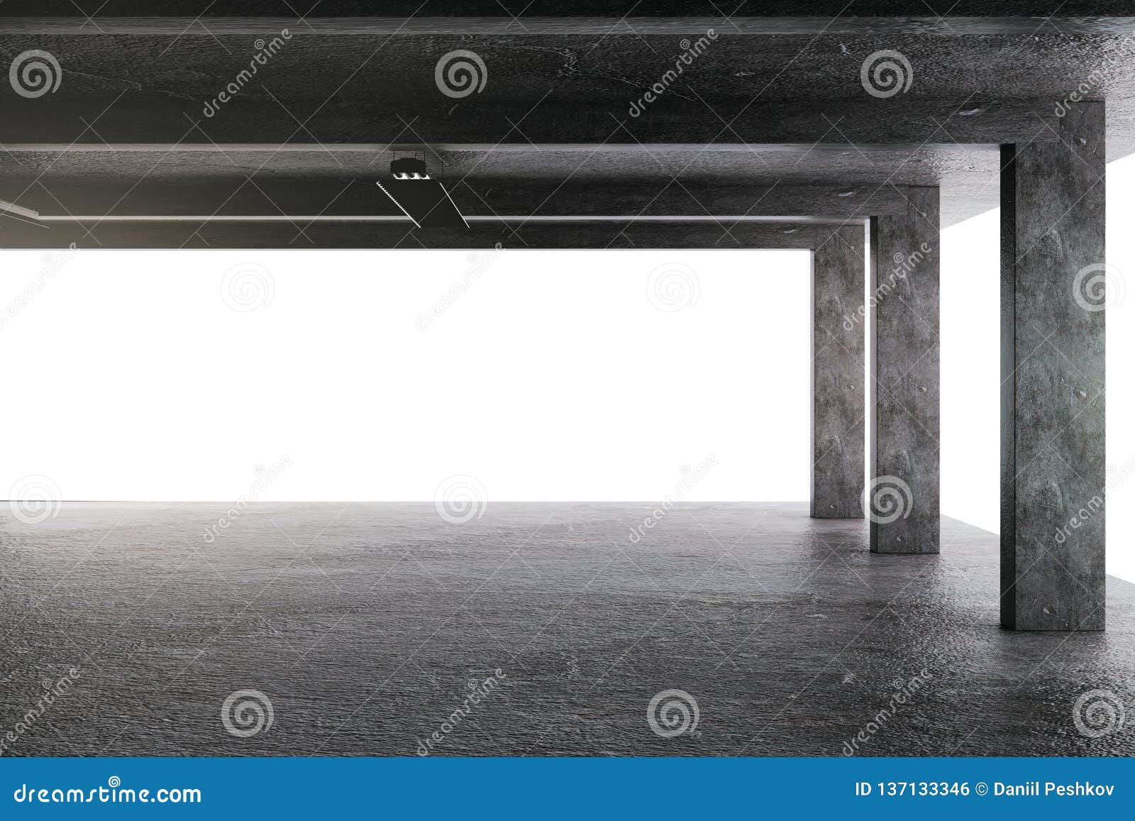 Luxury garage with columns stock illustration. Illustration of ...