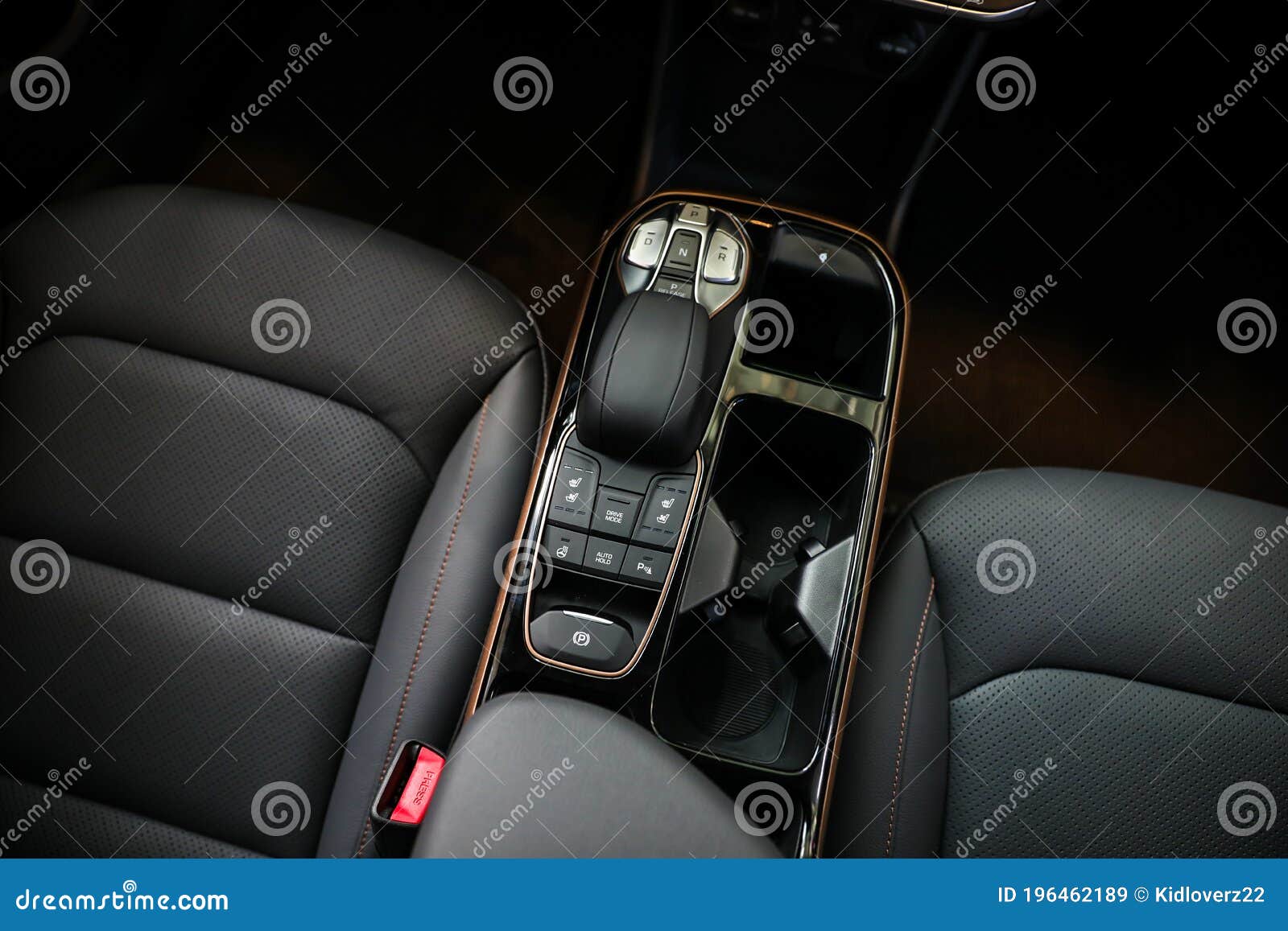 Luxury Gear Shift Knob of Korean Car with Function Button Stock Image ...