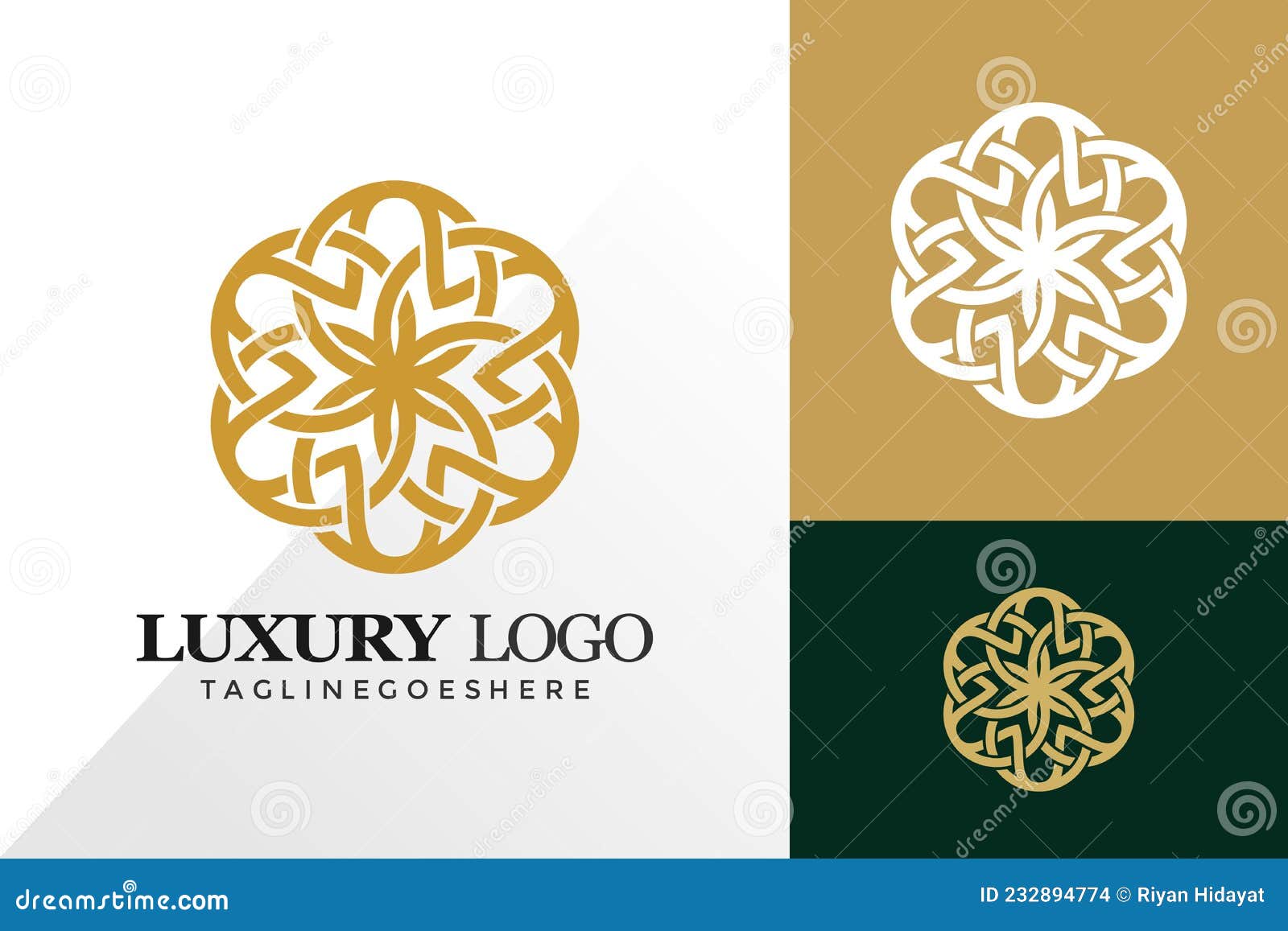 Luxury Geometric Logo and Icon Design Vector Concept for Template Stock ...