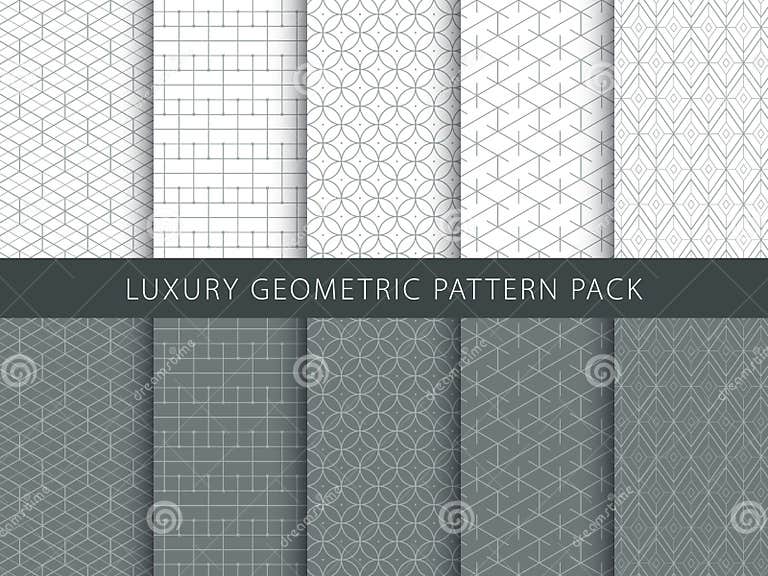 Luxury Geometric Patterns Pack Stock Vector - Illustration of decorative, patterns: 165314788