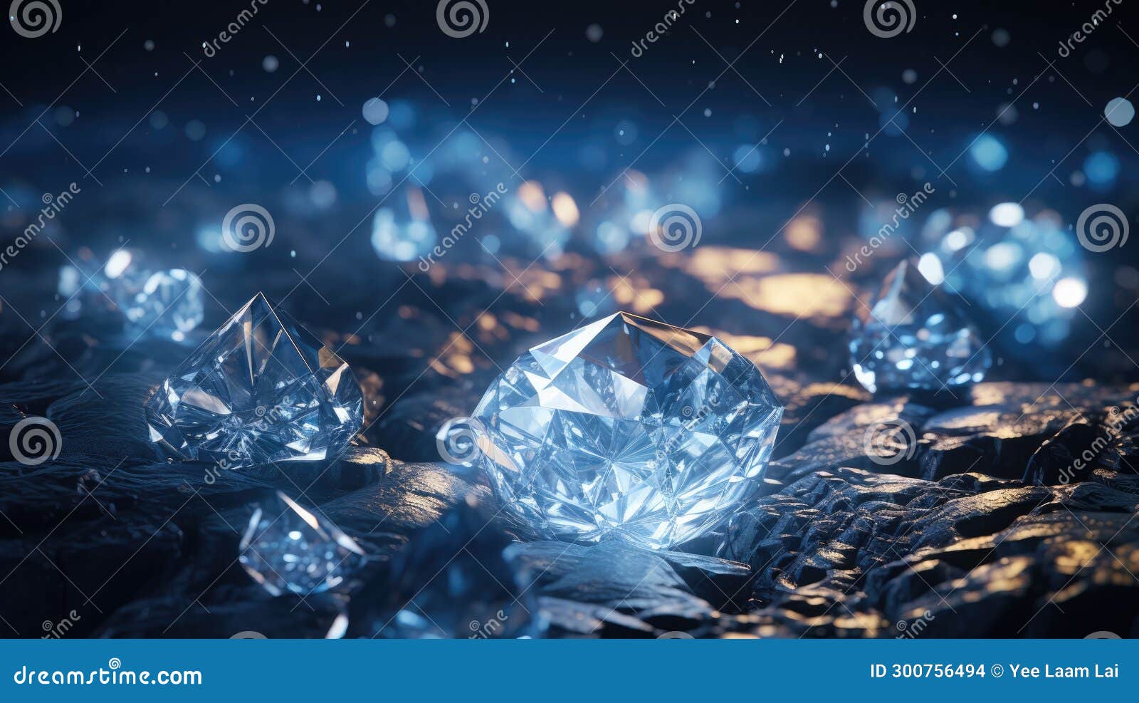 Luxury Gift a Diamond Shine with Lights, Ai Stock Illustration ...